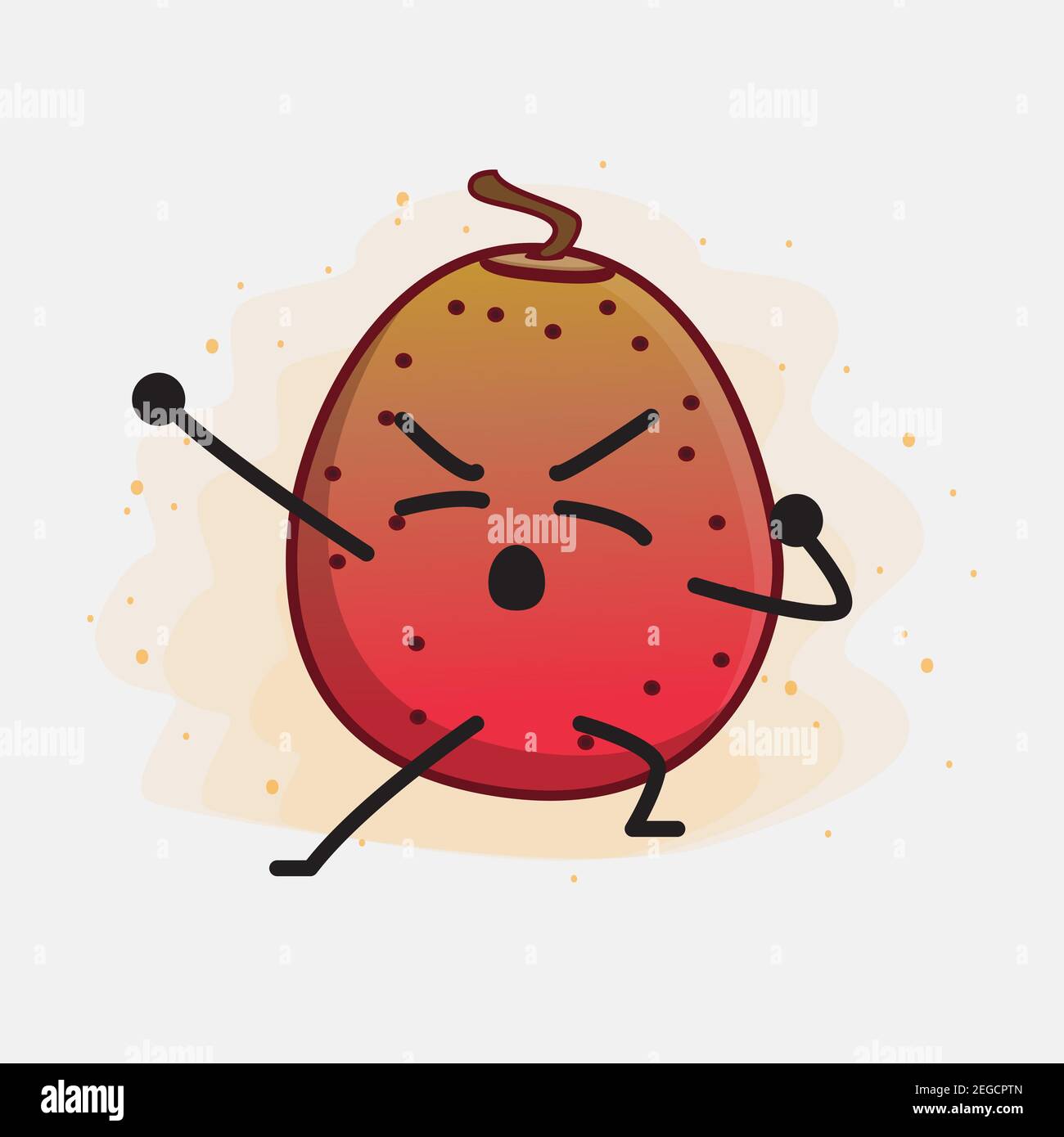 Vector Illustration of Indian Fig Character with cute face, simple ...