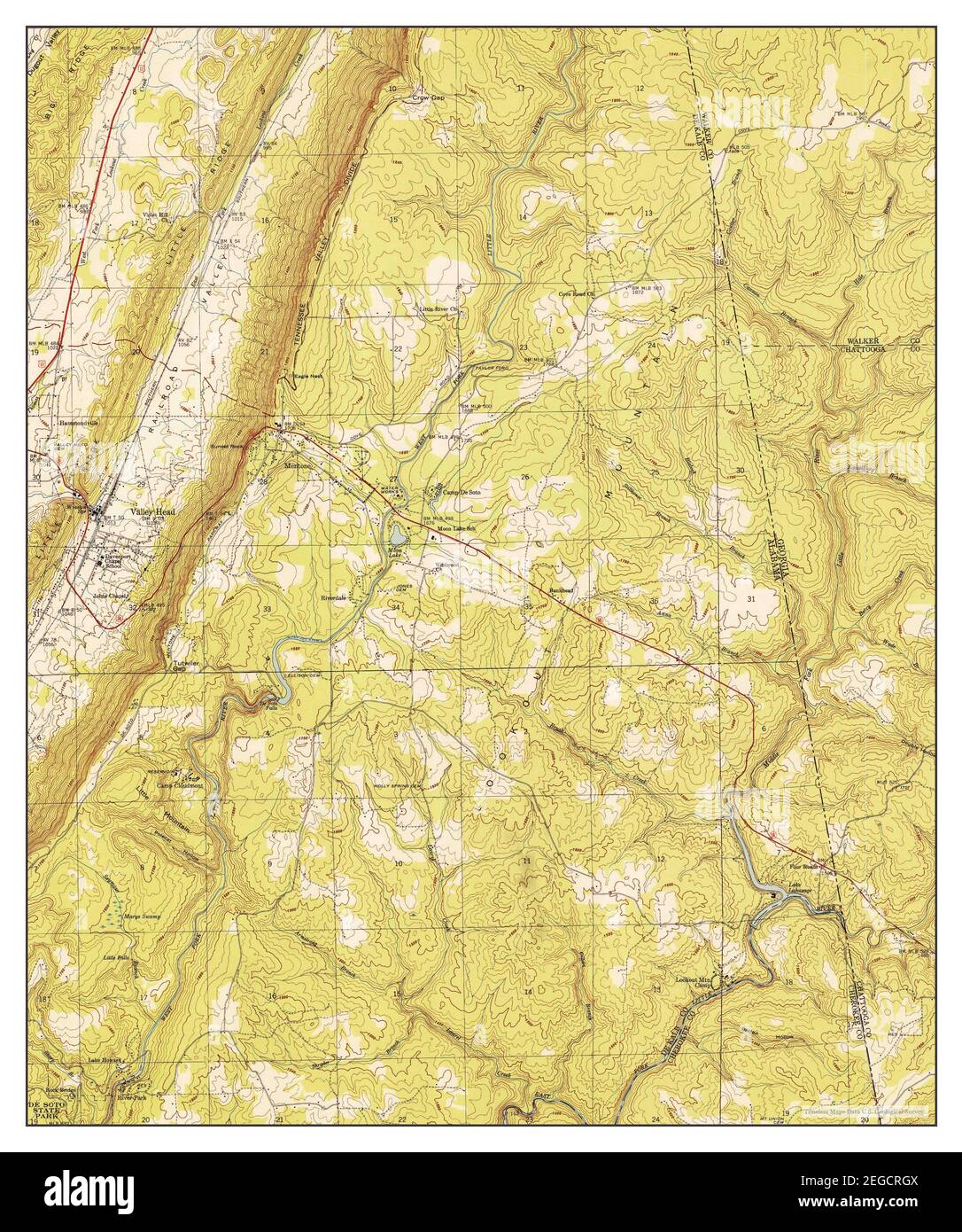 Valley Head, Alabama, map 1947, 1:24000, United States of America by ...