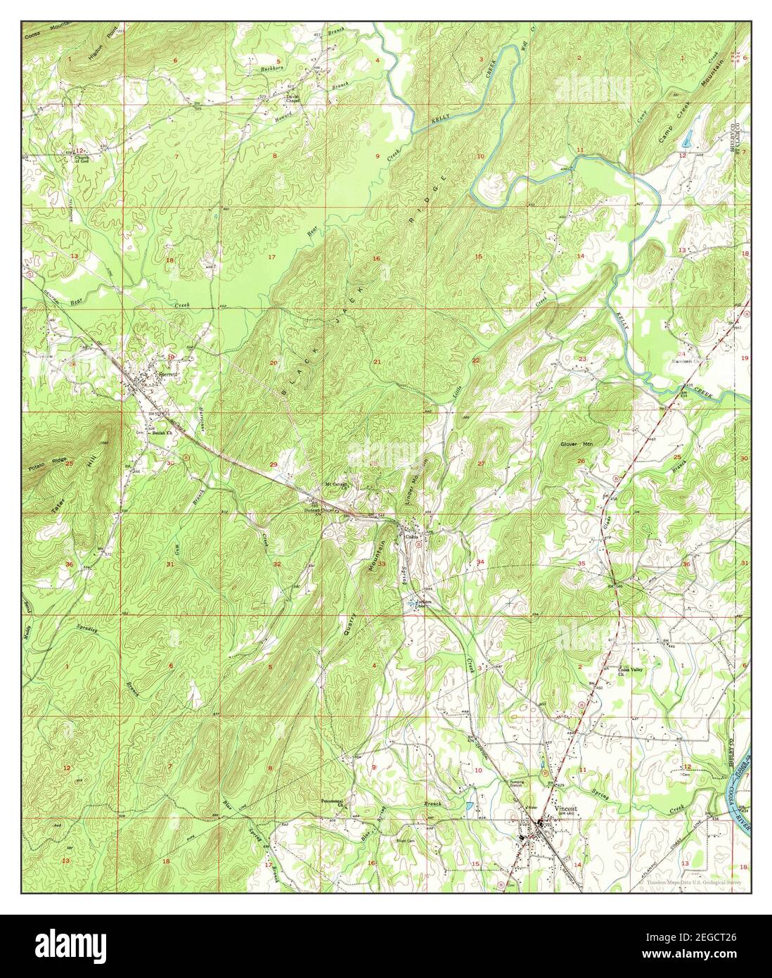 Vincent, Alabama, map 1951, 1:24000, United States of America by ...