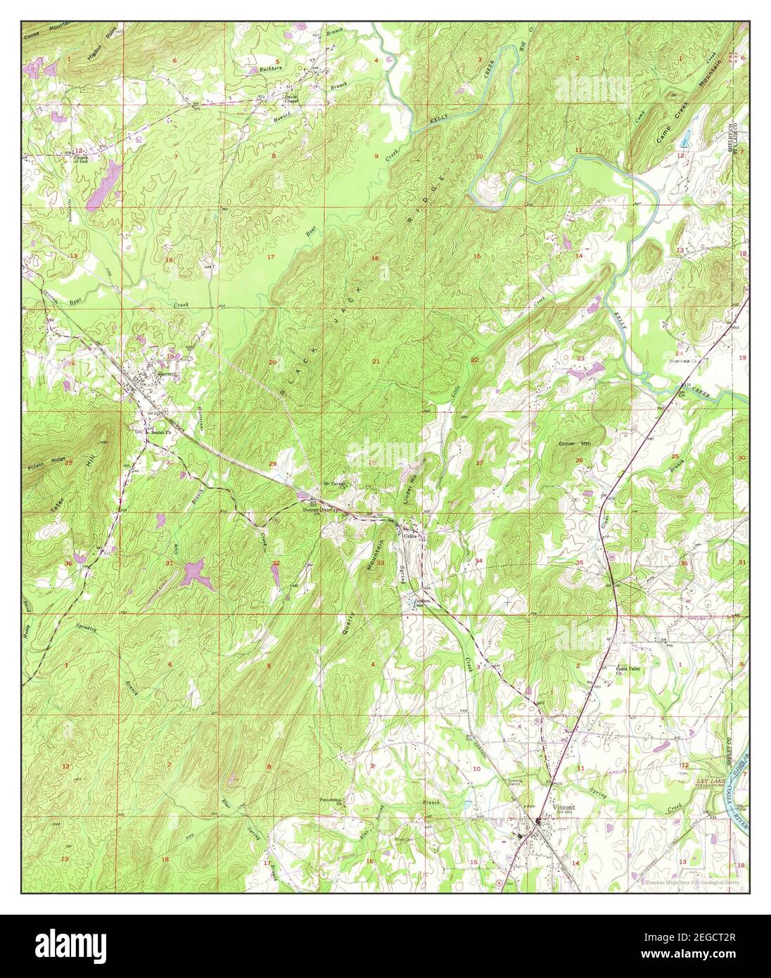 Vincent, Alabama, map 1951, 1:24000, United States of America by ...
