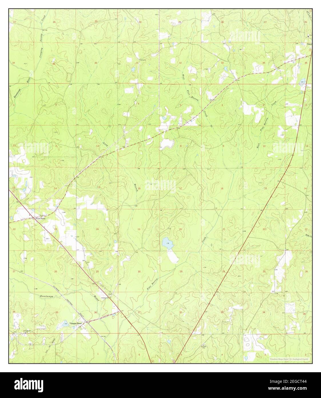 Vinegar Bend, Alabama, map 1974, 1:24000, United States of America by ...