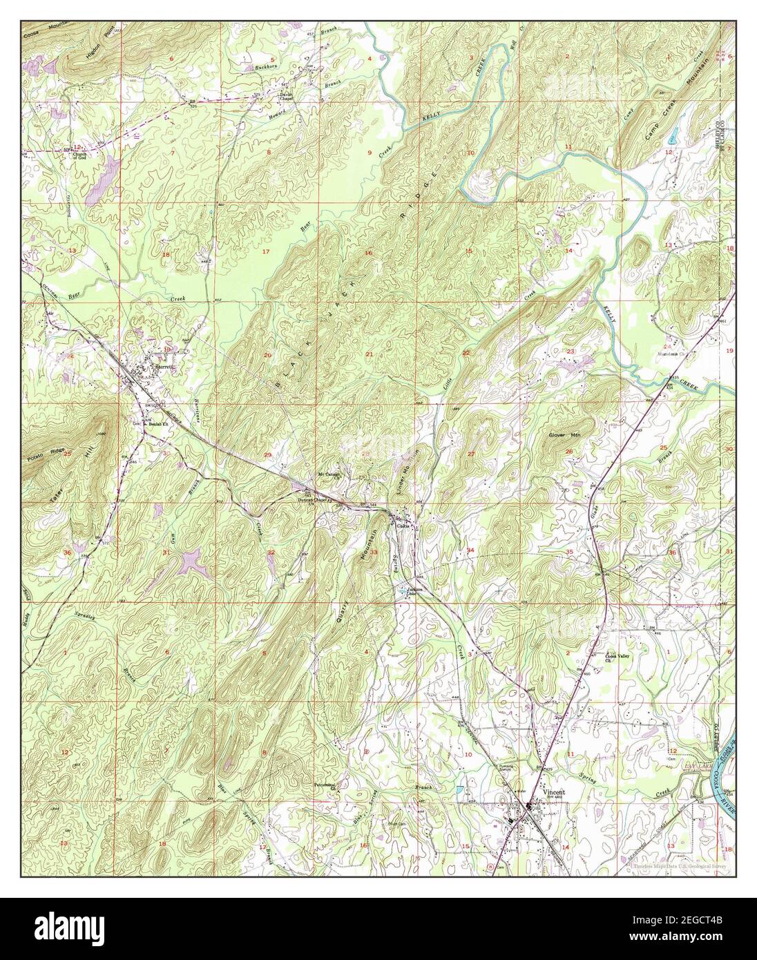 Vincent, Alabama, map 1951, 1:24000, United States of America by ...