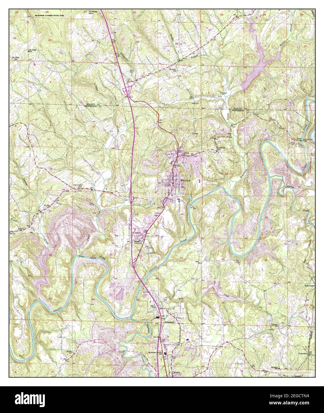 Warrior, Alabama, map 1951, 1:24000, United States of America by ...