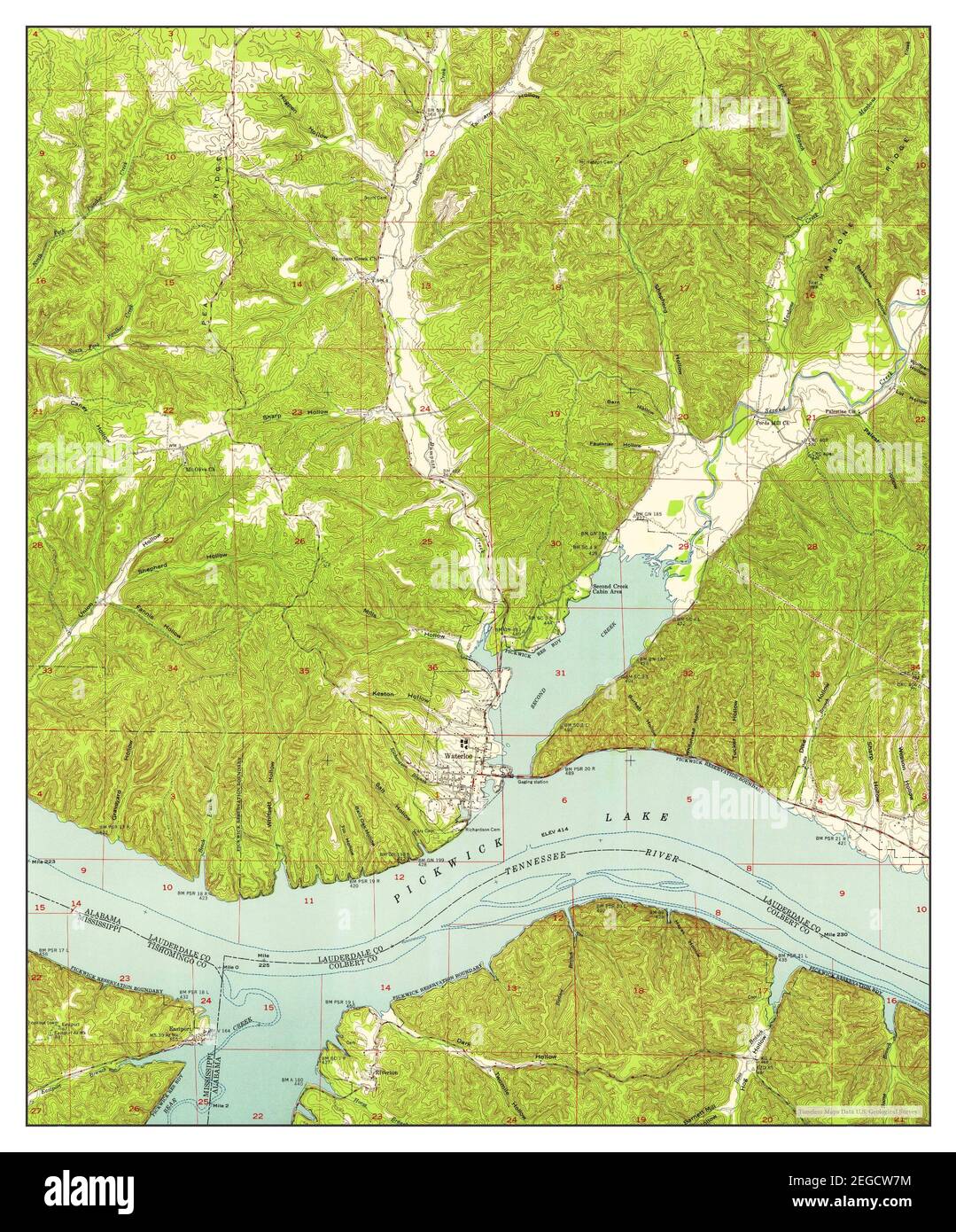 Waterloo, Alabama, map 1953, 1:24000, United States of America by ...