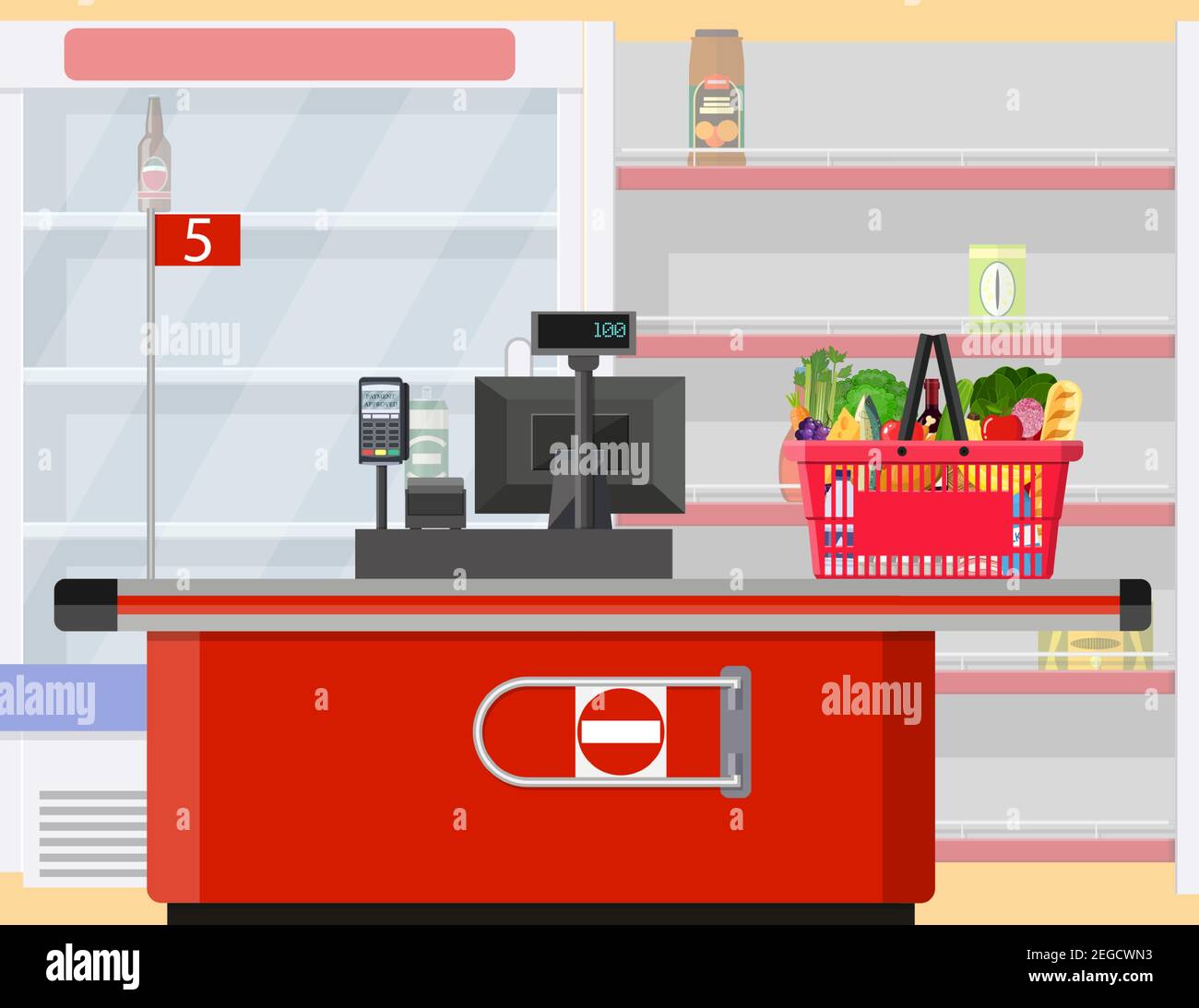 Empty store shelves food Stock Vector Images - Alamy