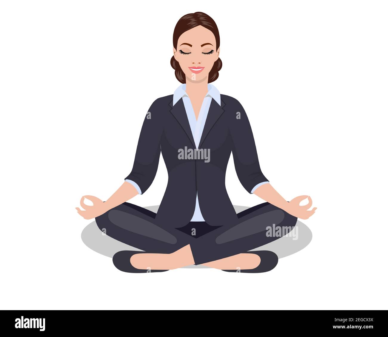 Calm business woman meditating Cut Out Stock Images & Pictures - Alamy