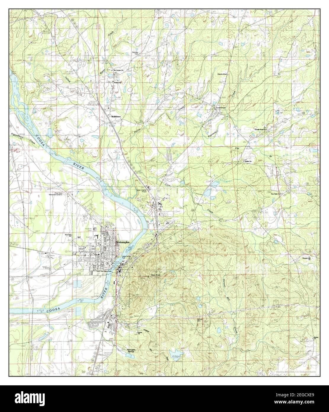 Wetumpka, Alabama, map 1987, 1:24000, United States of America by ...