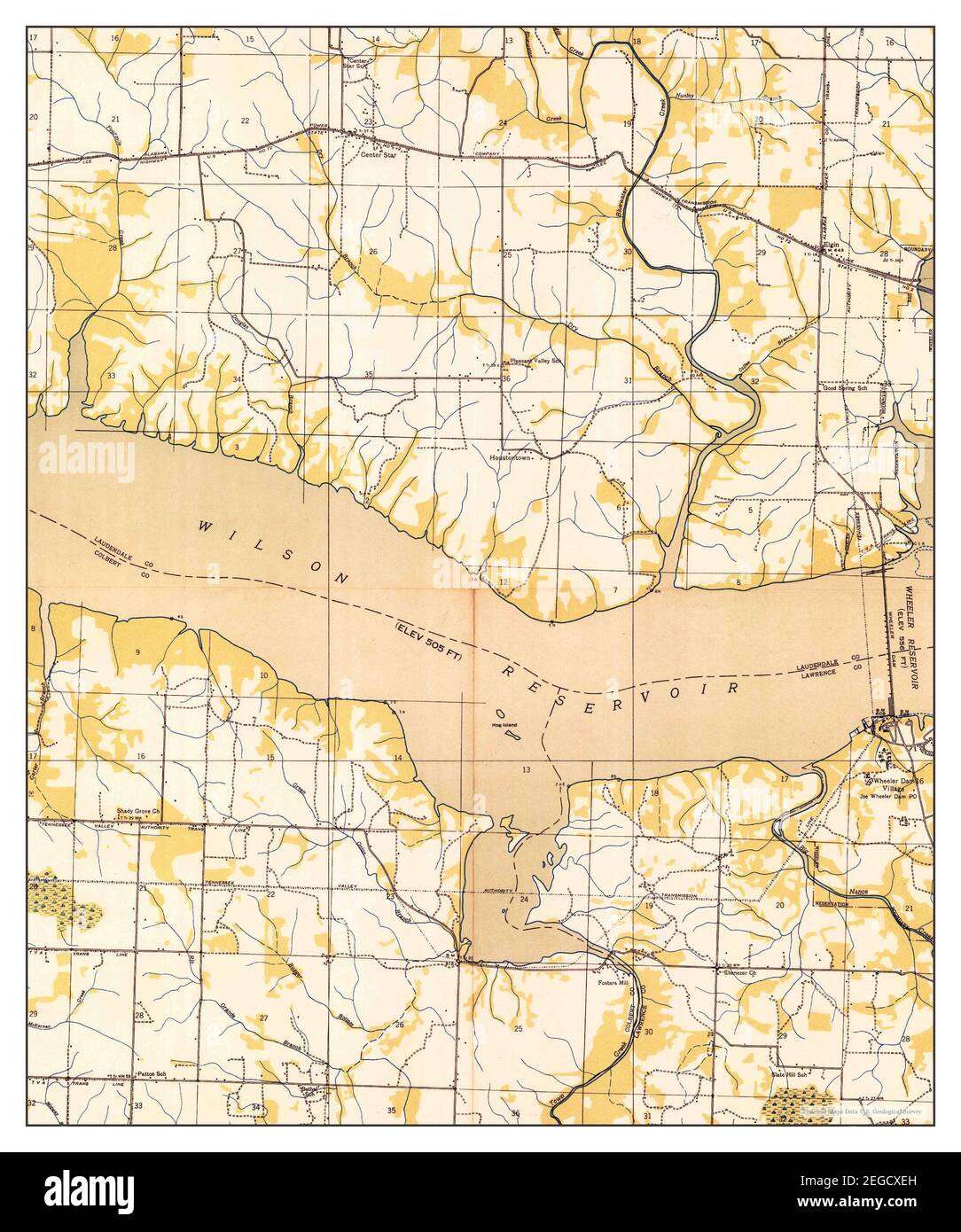 Wheeler Dam, Alabama, map 1936, 1:24000, United States of America by ...