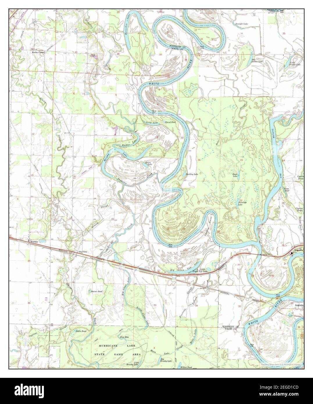 Map of augusta arkansas Cut Out Stock Images & Pictures - Alamy