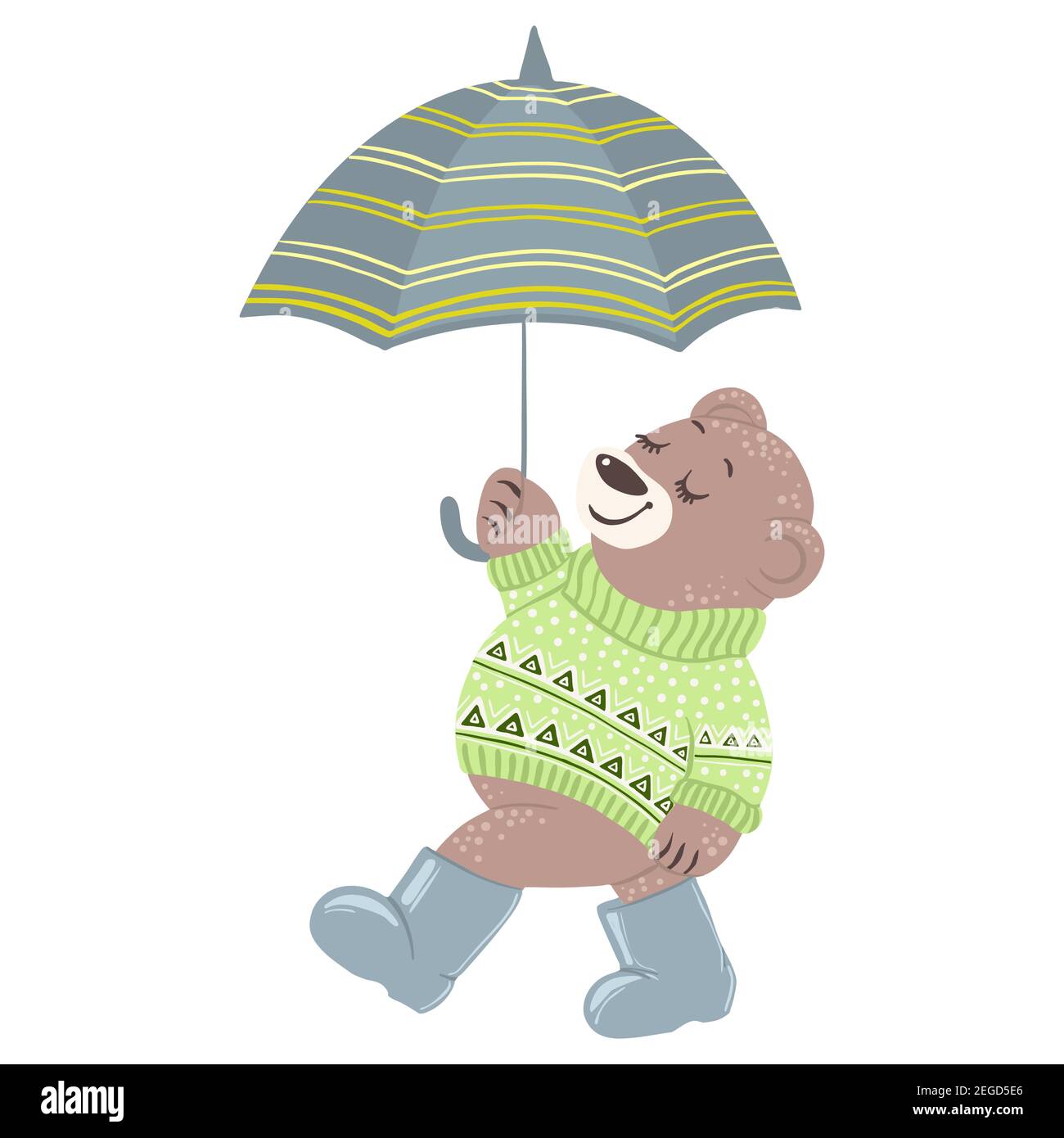 Cute Baby bear with umbrella. Spring vector illustration Stock Vector ...