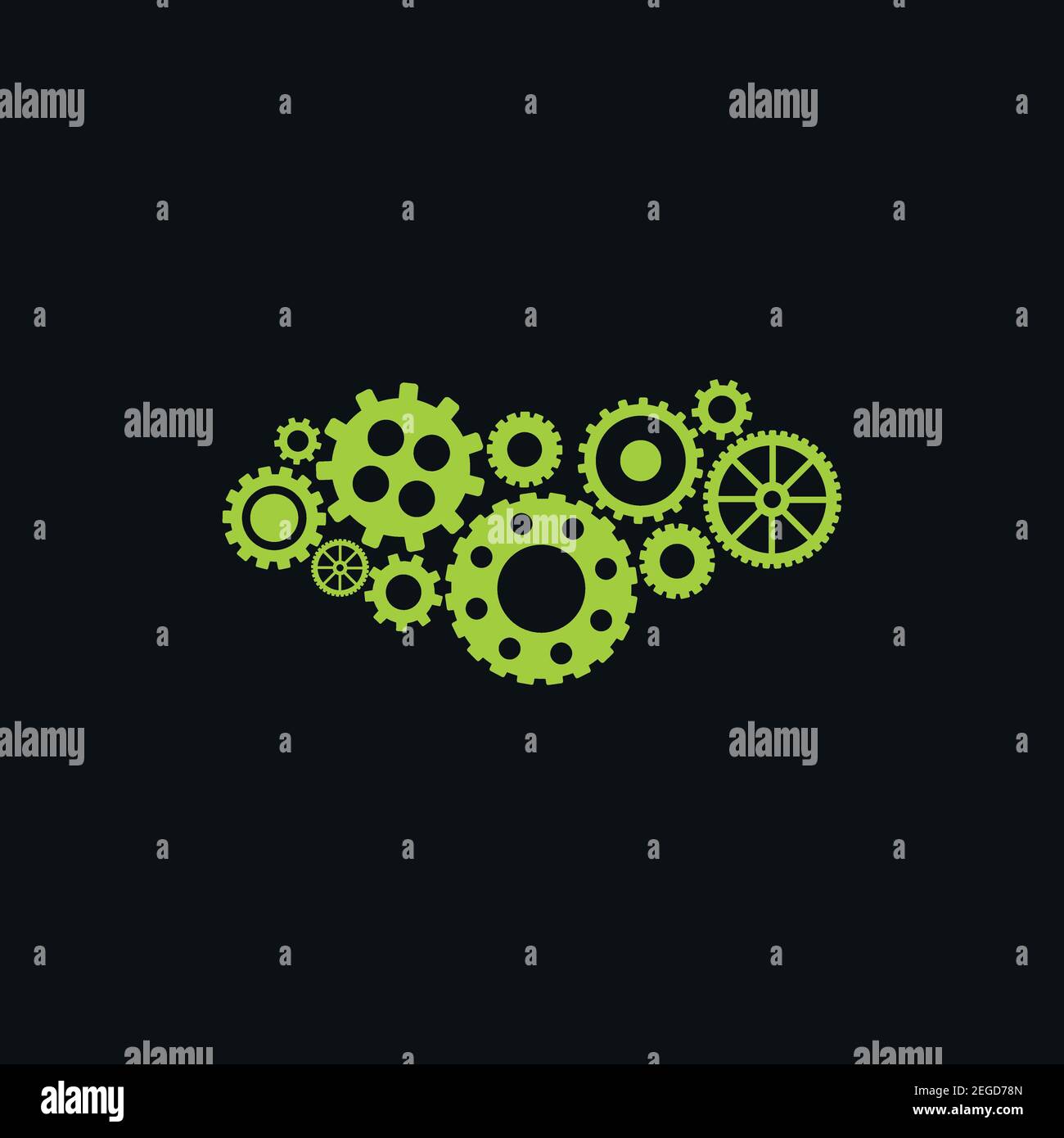 Green mechanical gears icon hi-res stock photography and images - Alamy