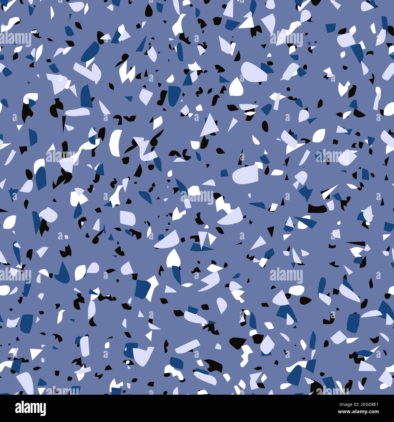 Geometric blue terrazzo seamless pattern. Abstract colourful modern ...