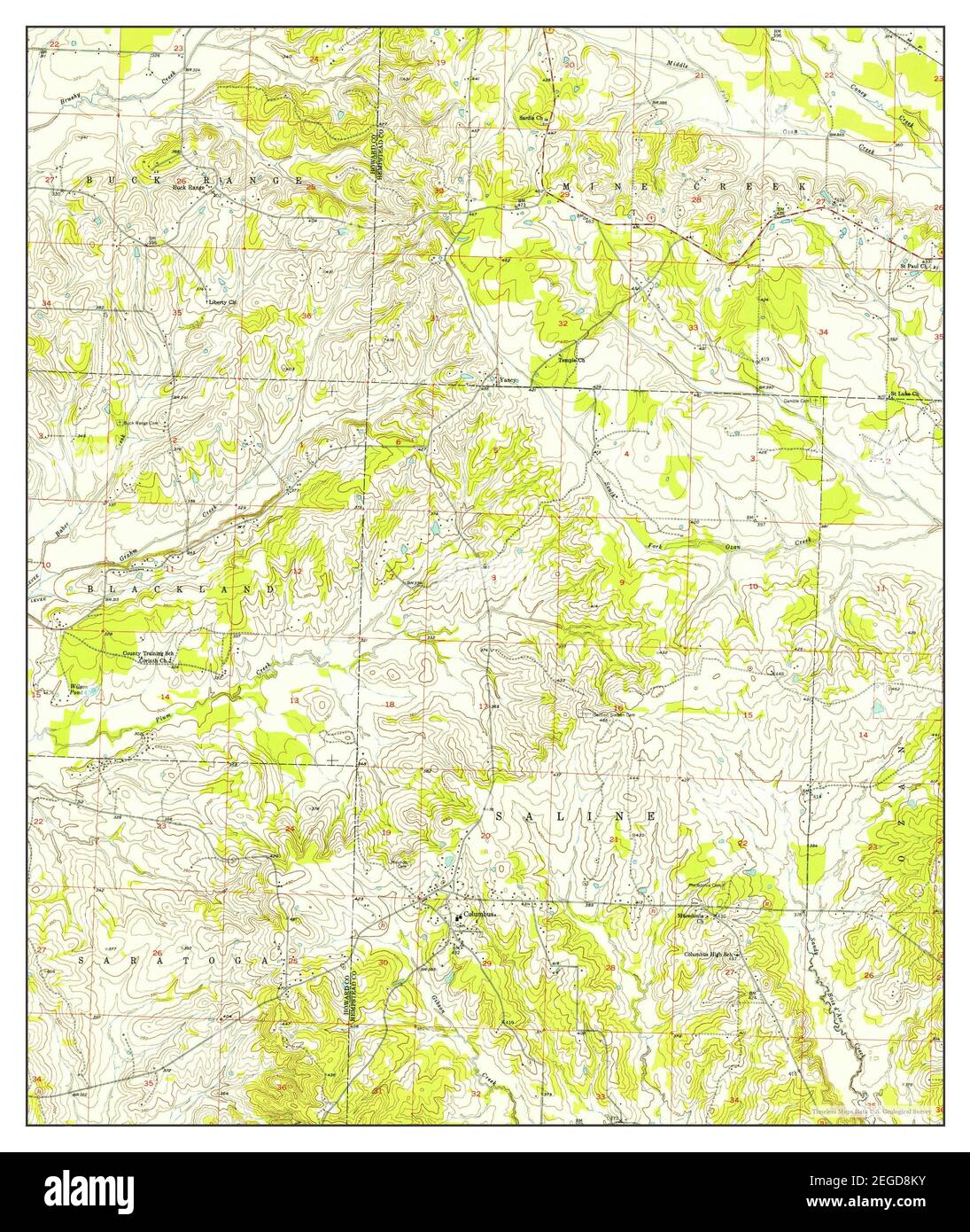 Columbus, Arkansas, map 1951, 1:24000, United States of America by ...