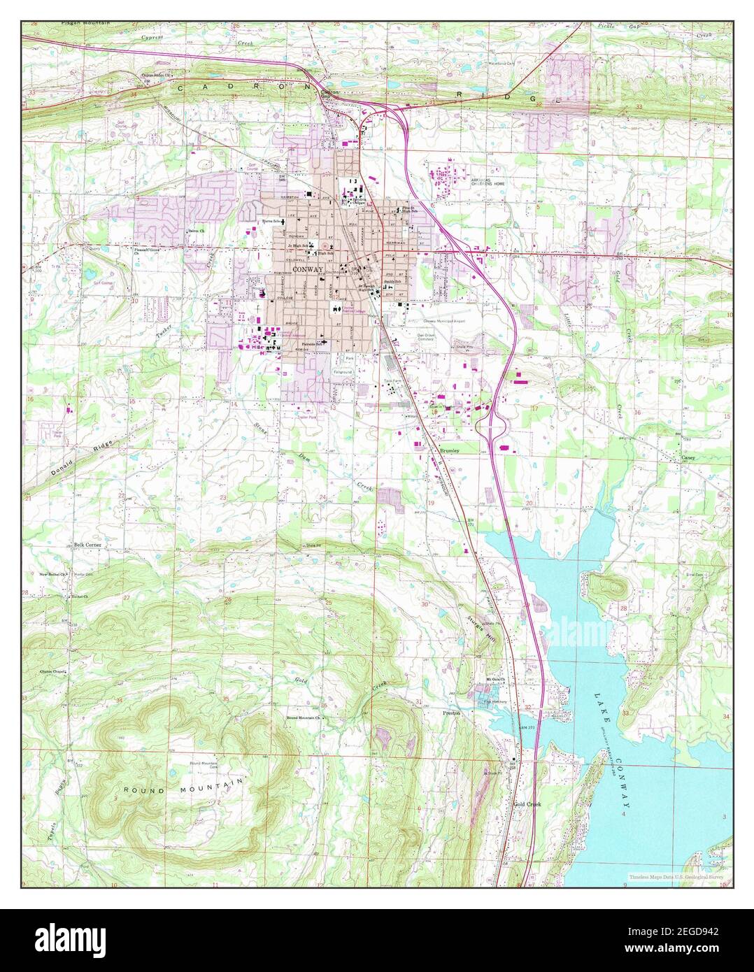 Conway, Arkansas, map 1961, 1:24000, United States of America by ...