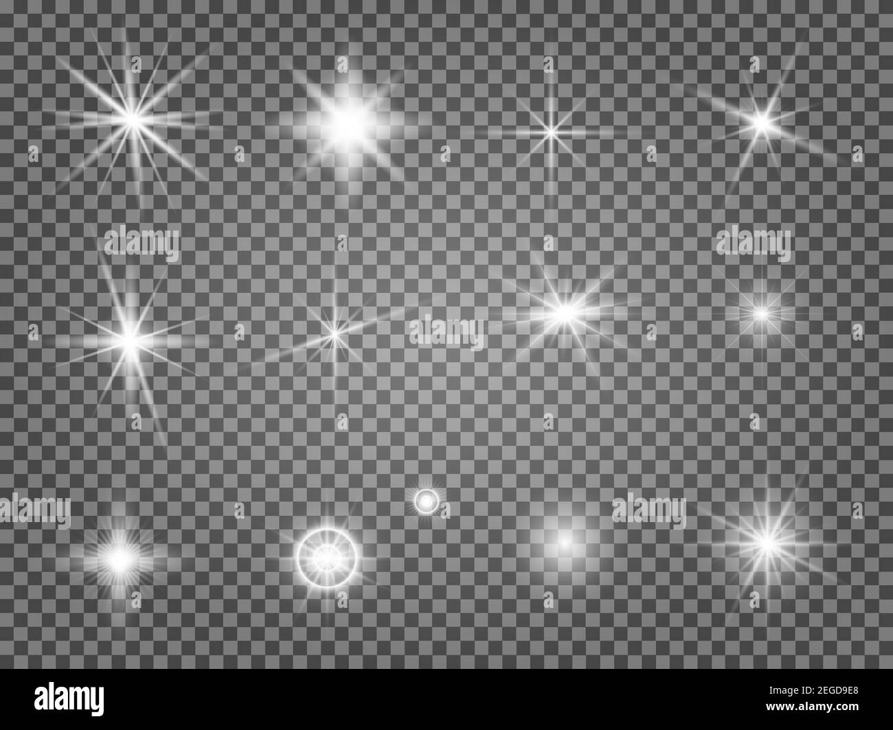 Star flare set. Lens light effect isolated. Special starlight ray ...