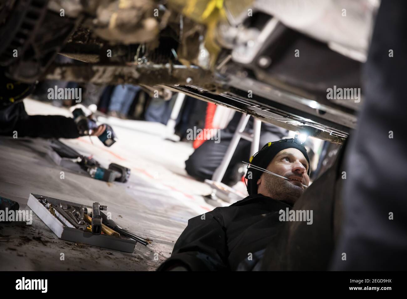 mecaniciens, mechanics during the 2020 WRC World Rally Car Championship ...