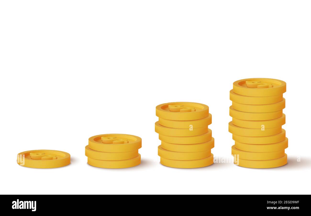 Yellow coins on white Stock Vector Images - Alamy