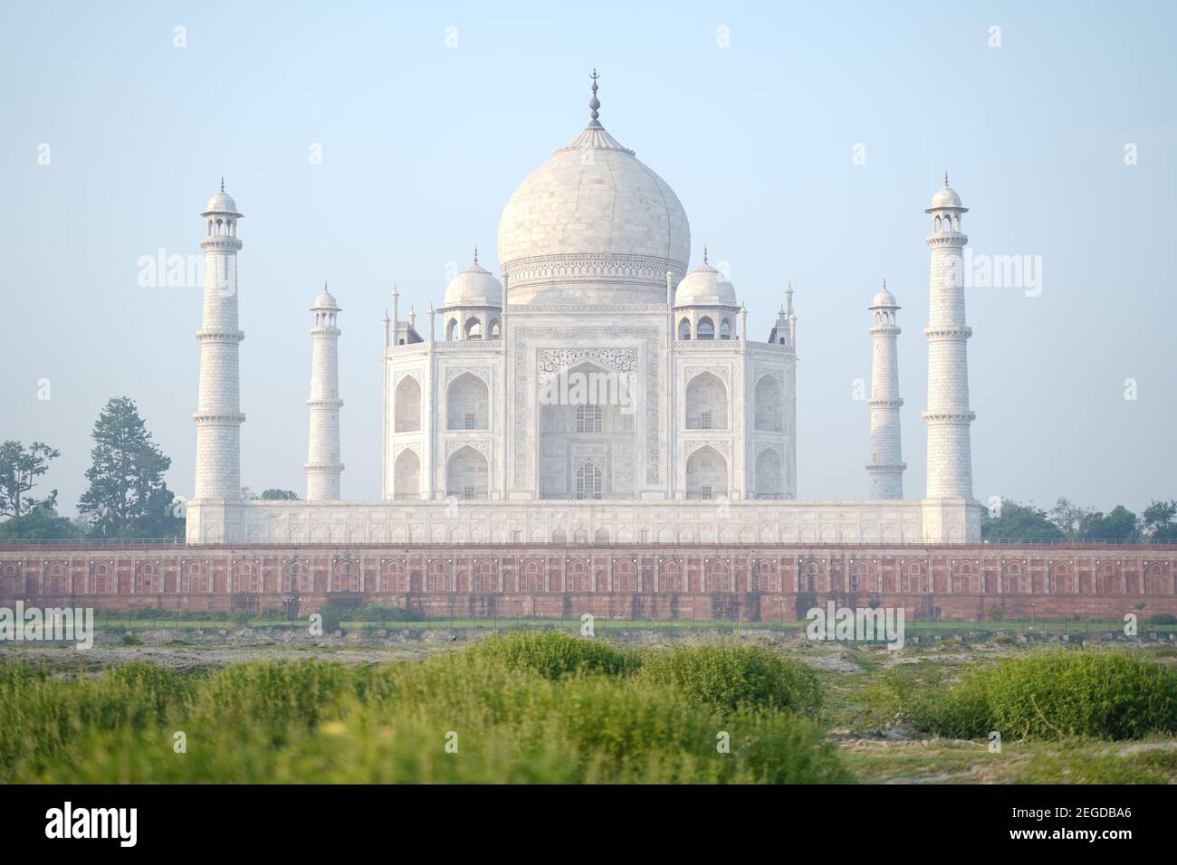 The Taj Mahal is an ivory-white marble mausoleum on the south bank of ...