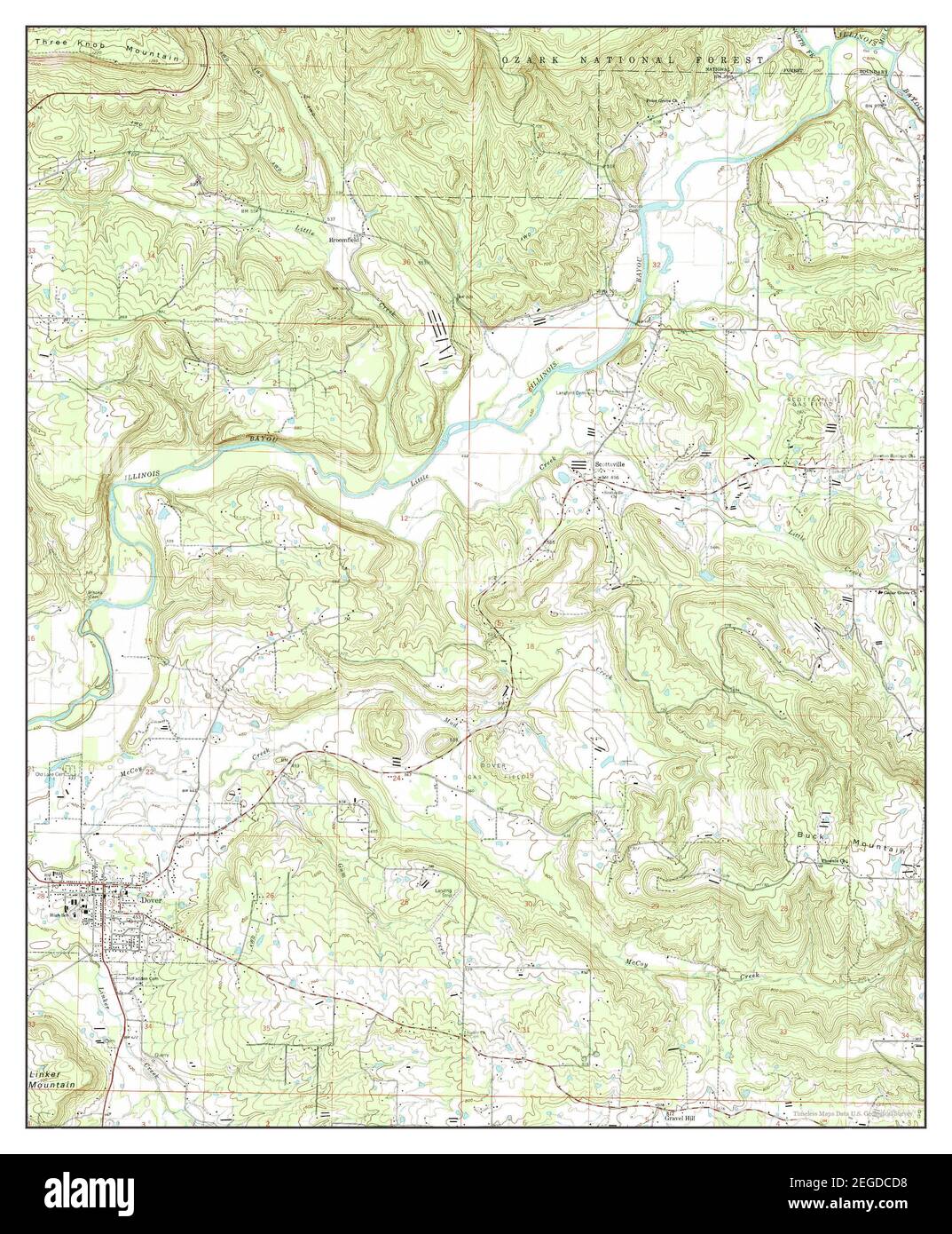 Dover, Arkansas, map 1993, 1:24000, United States of America by ...