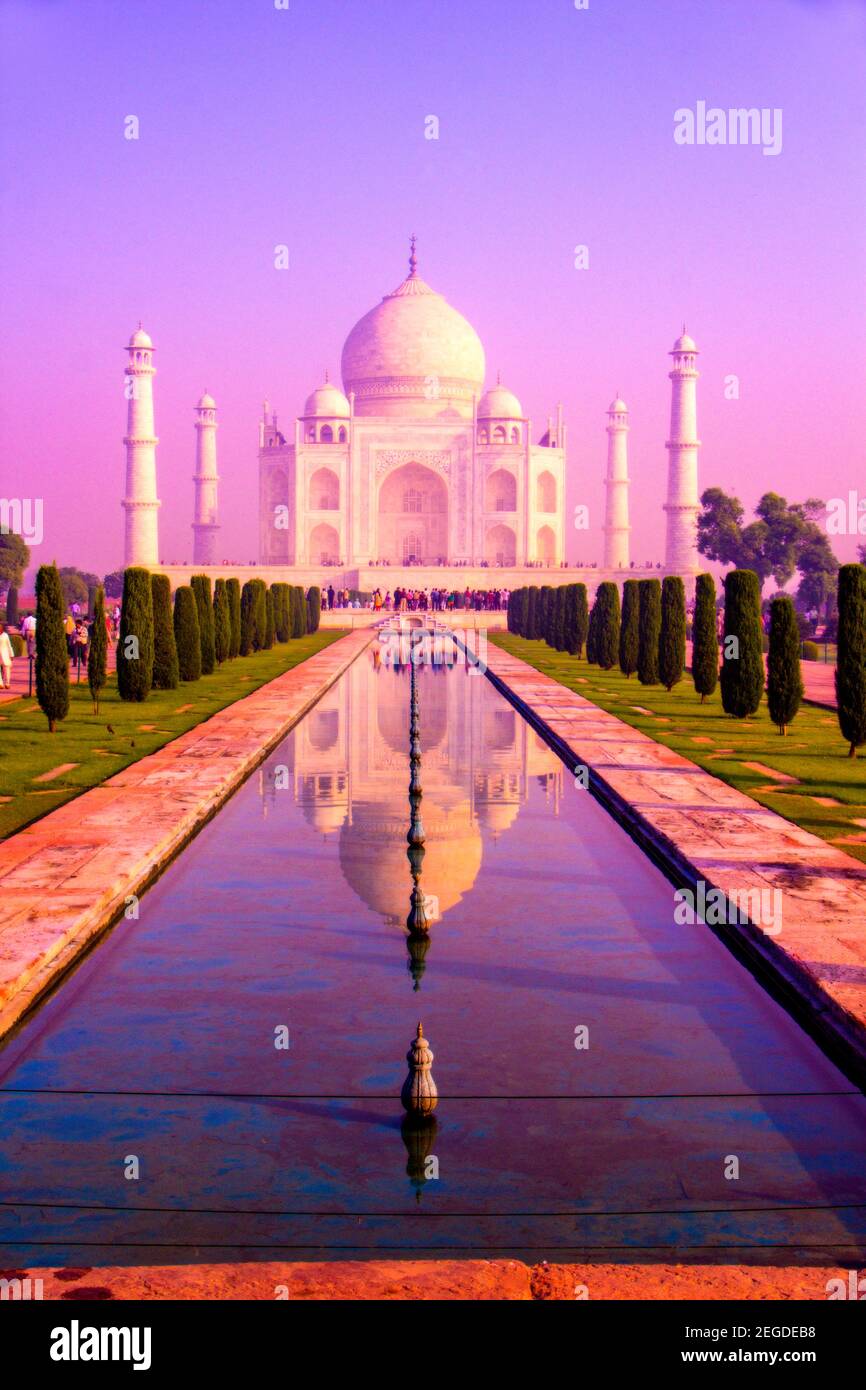 The Taj Mahal is an ivory-white marble mausoleum on the south bank of ...