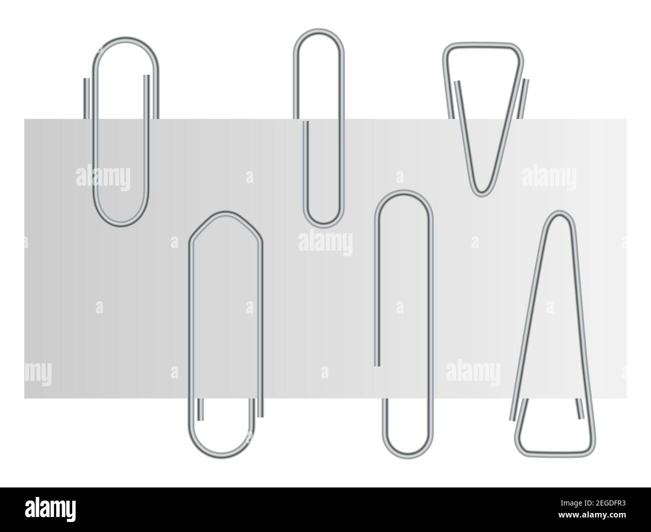 Paper clip. Business office note attach. Metal paperclip element for ...