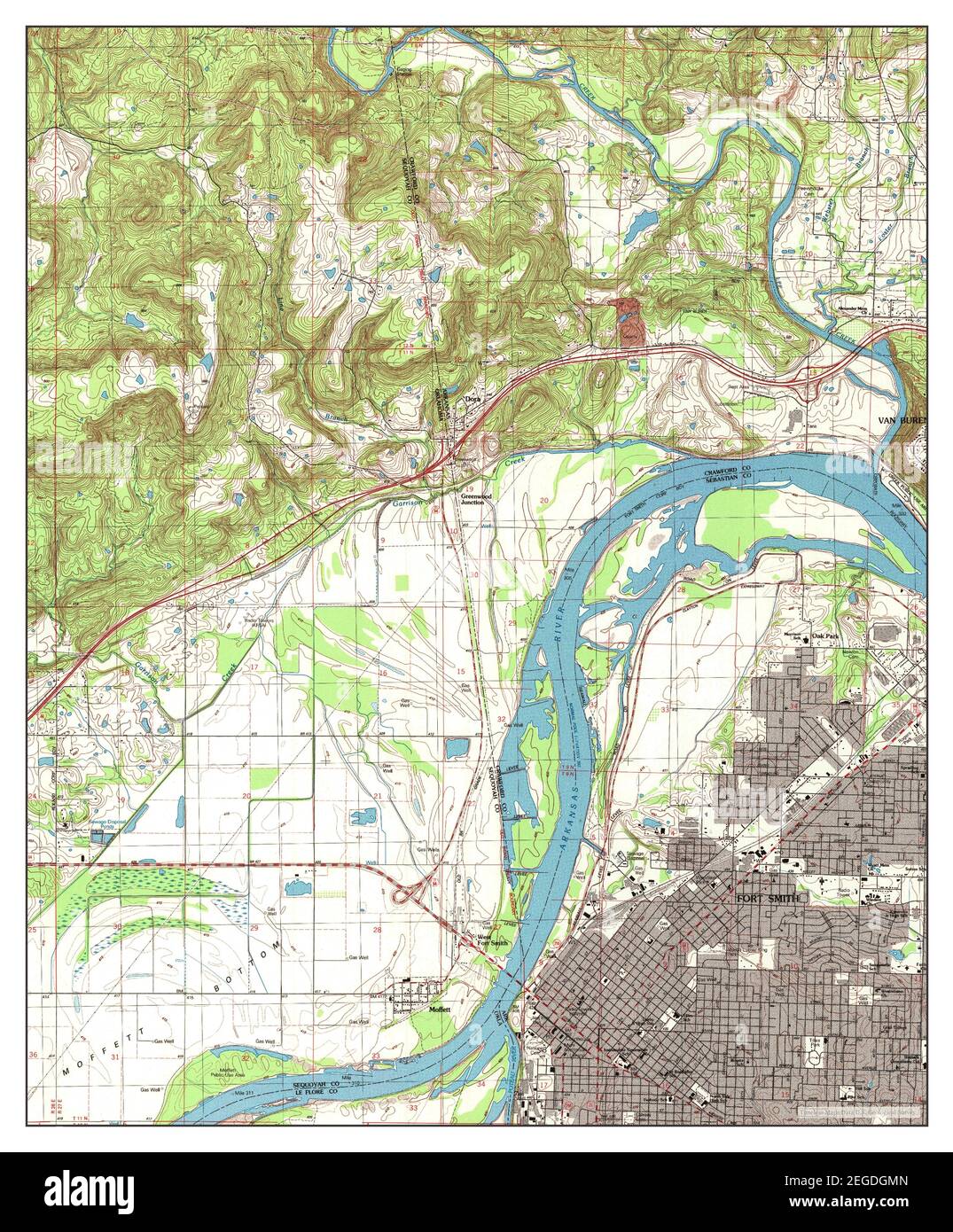 Map of fort smith Cut Out Stock Images & Pictures - Alamy