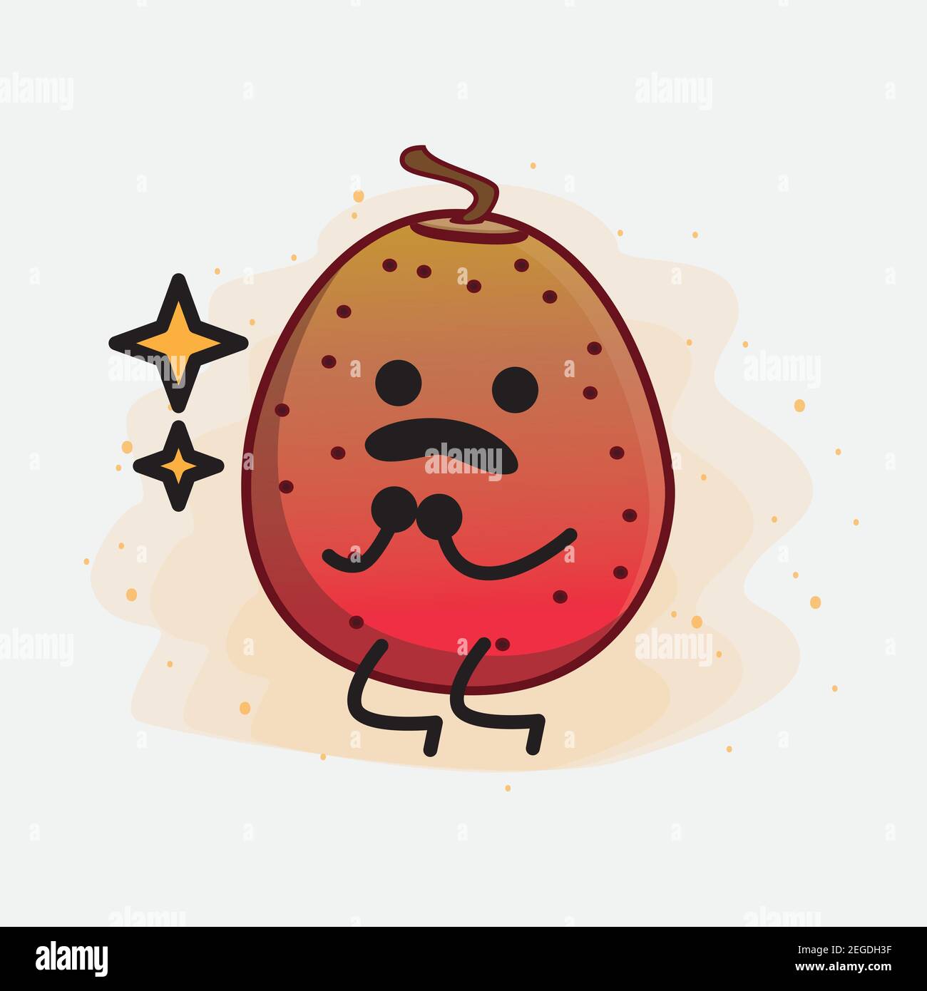 Vector Illustration of Indian Fig Character with cute face, simple ...