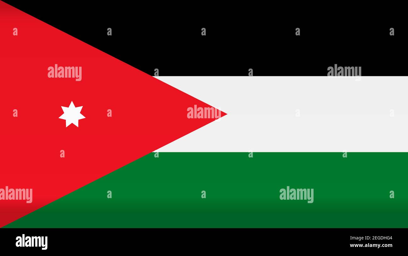 Vector flag of Jordan. Color symbol isolated on white background ...