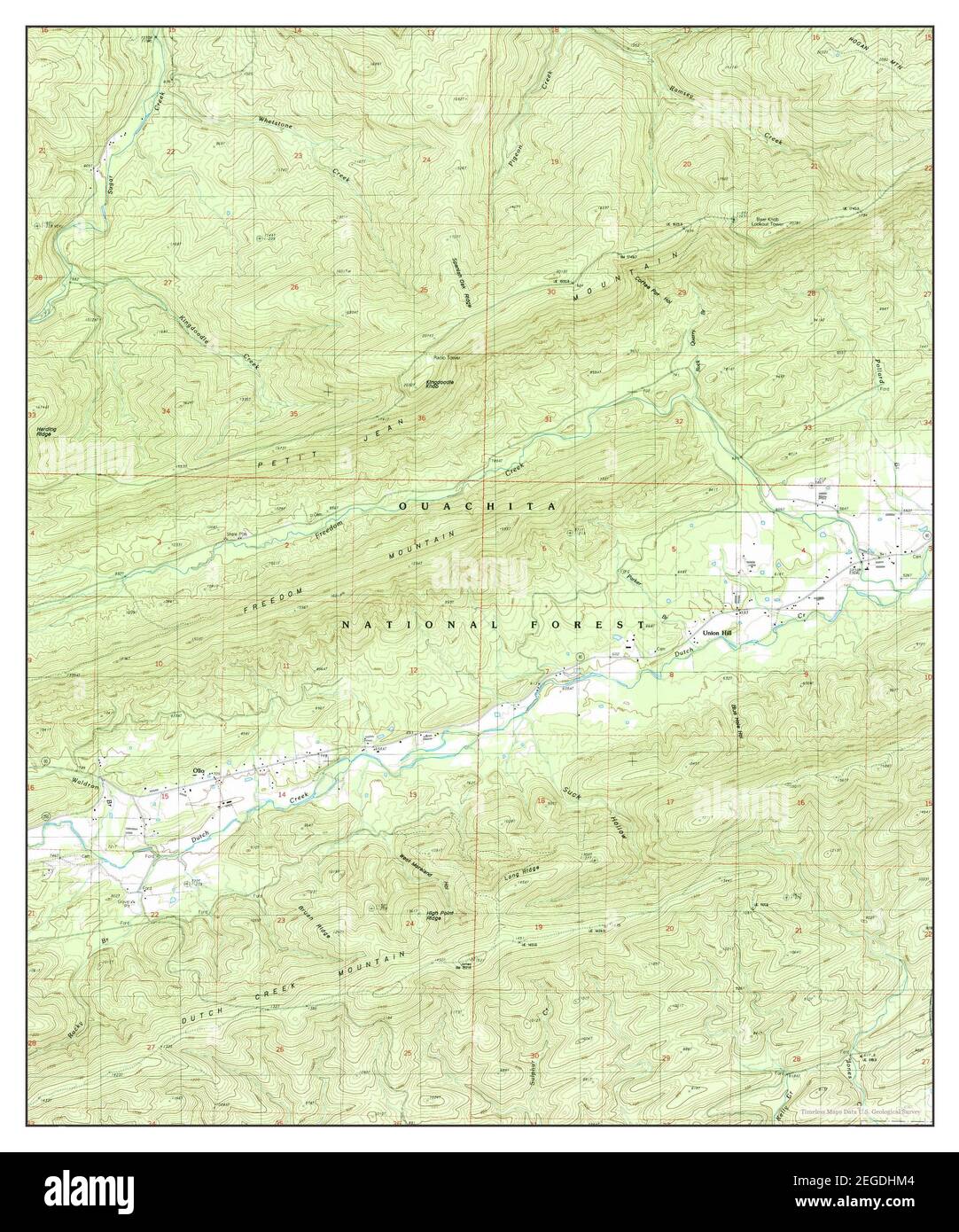 Freedom Mountain, Arkansas, map 1985, 1:24000, United States of America ...