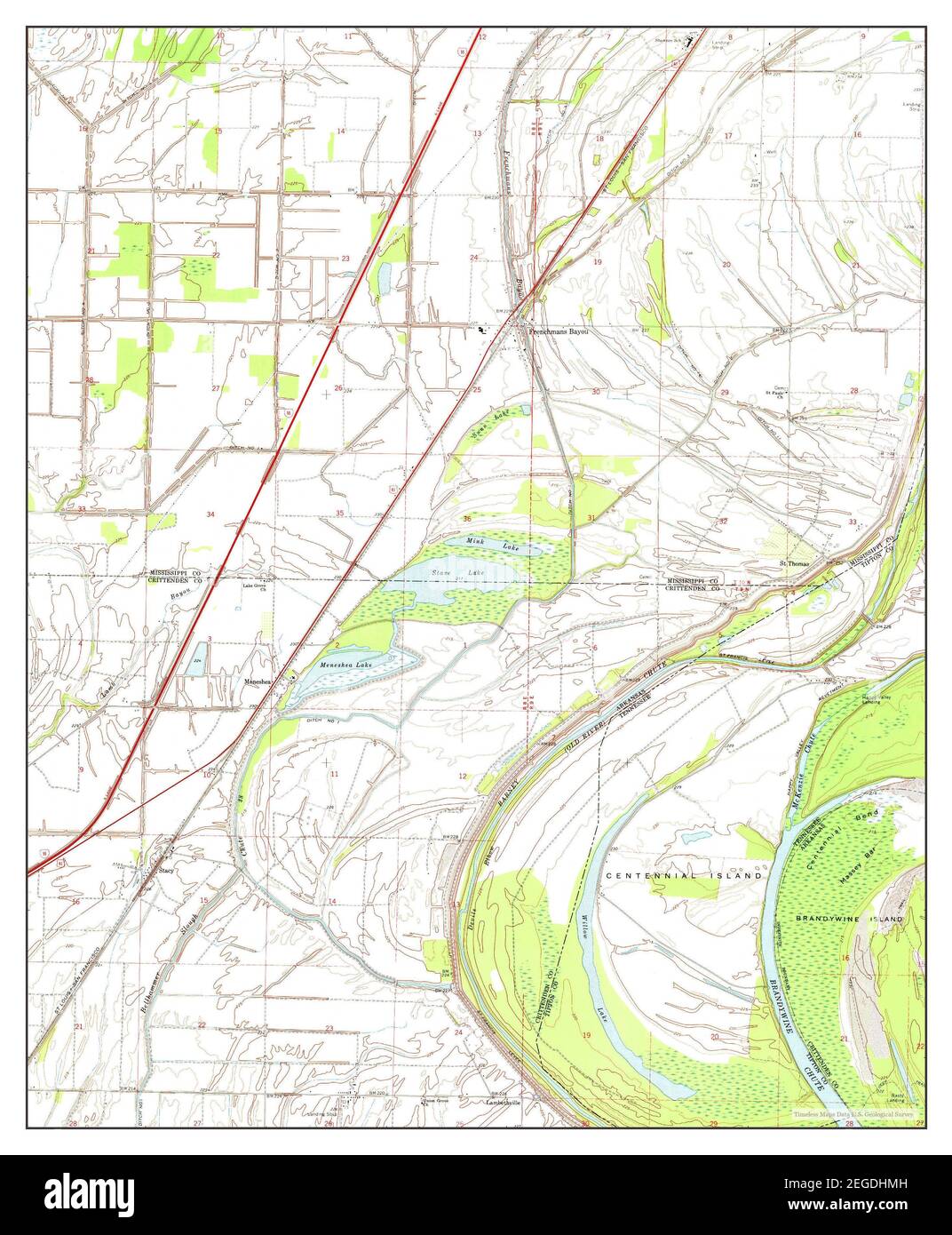 Frenchmans Bayou, Arkansas, map 1970, 1:24000, United States of America ...