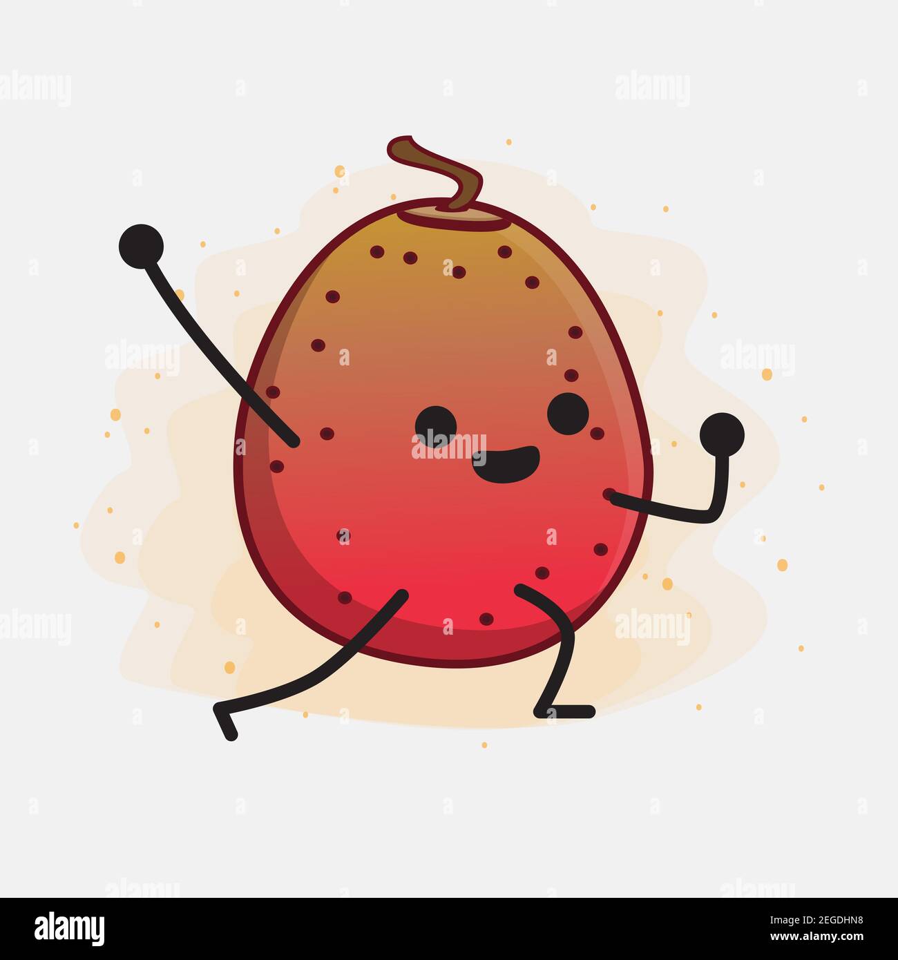 Vector Illustration of Indian Fig Character with cute face, simple ...