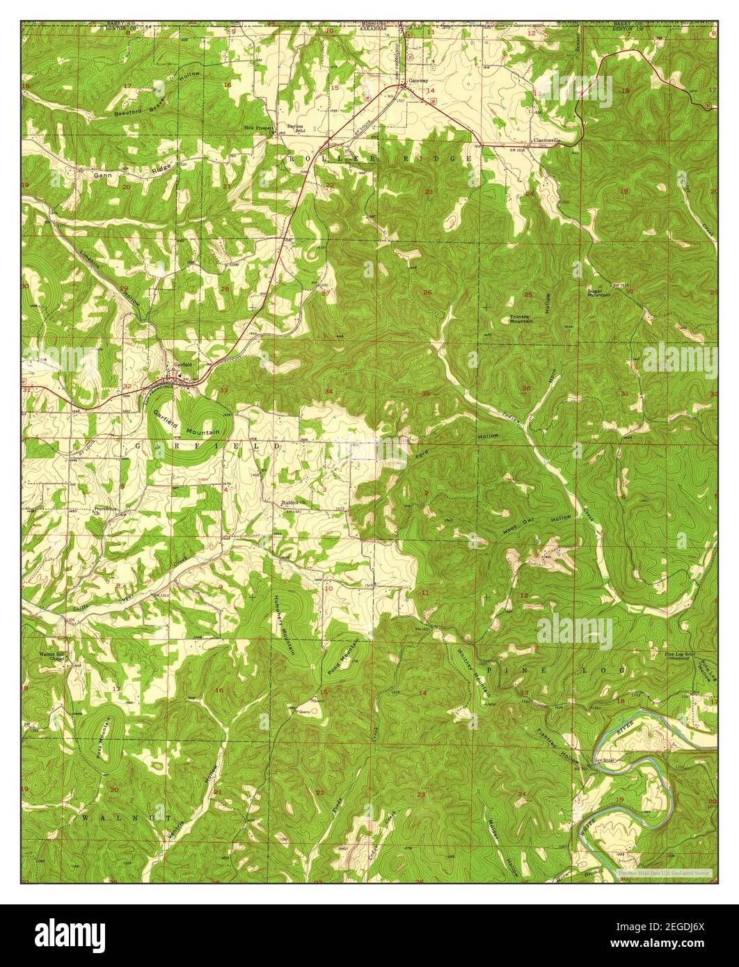 Garfield, Arkansas, map 1958, 1:24000, United States of America by ...