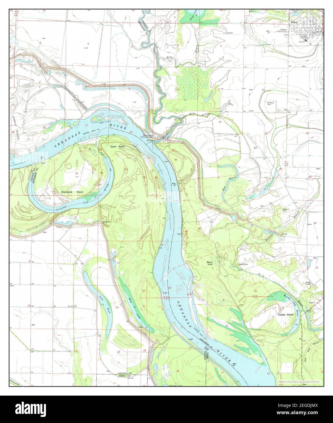 Gillett arkansas map hi-res stock photography and images - Alamy
