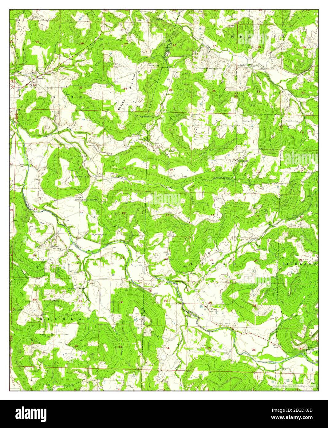 Goshen, Arkansas, map 1958, 1:24000, United States of America by ...