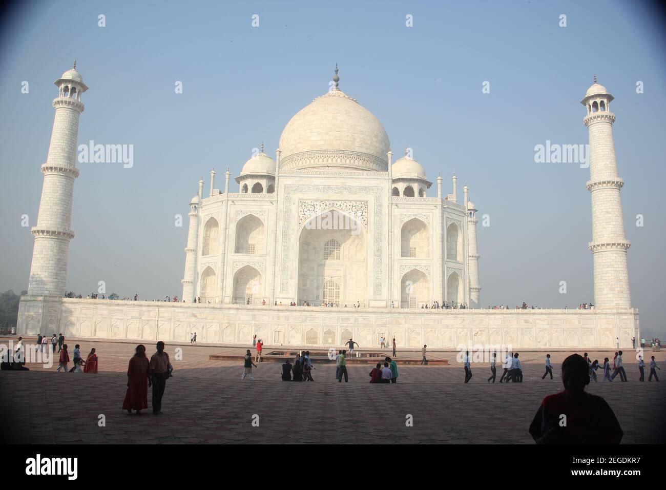 The Taj Mahal is an ivory-white marble mausoleum on the south bank of ...