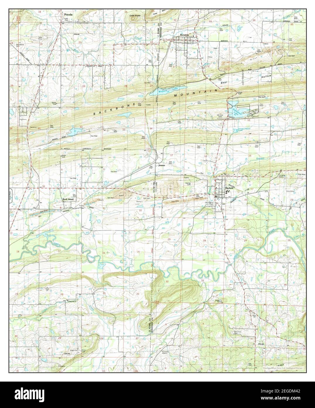 Hackett, Arkansas, map 1987, 1:24000, United States of America by ...
