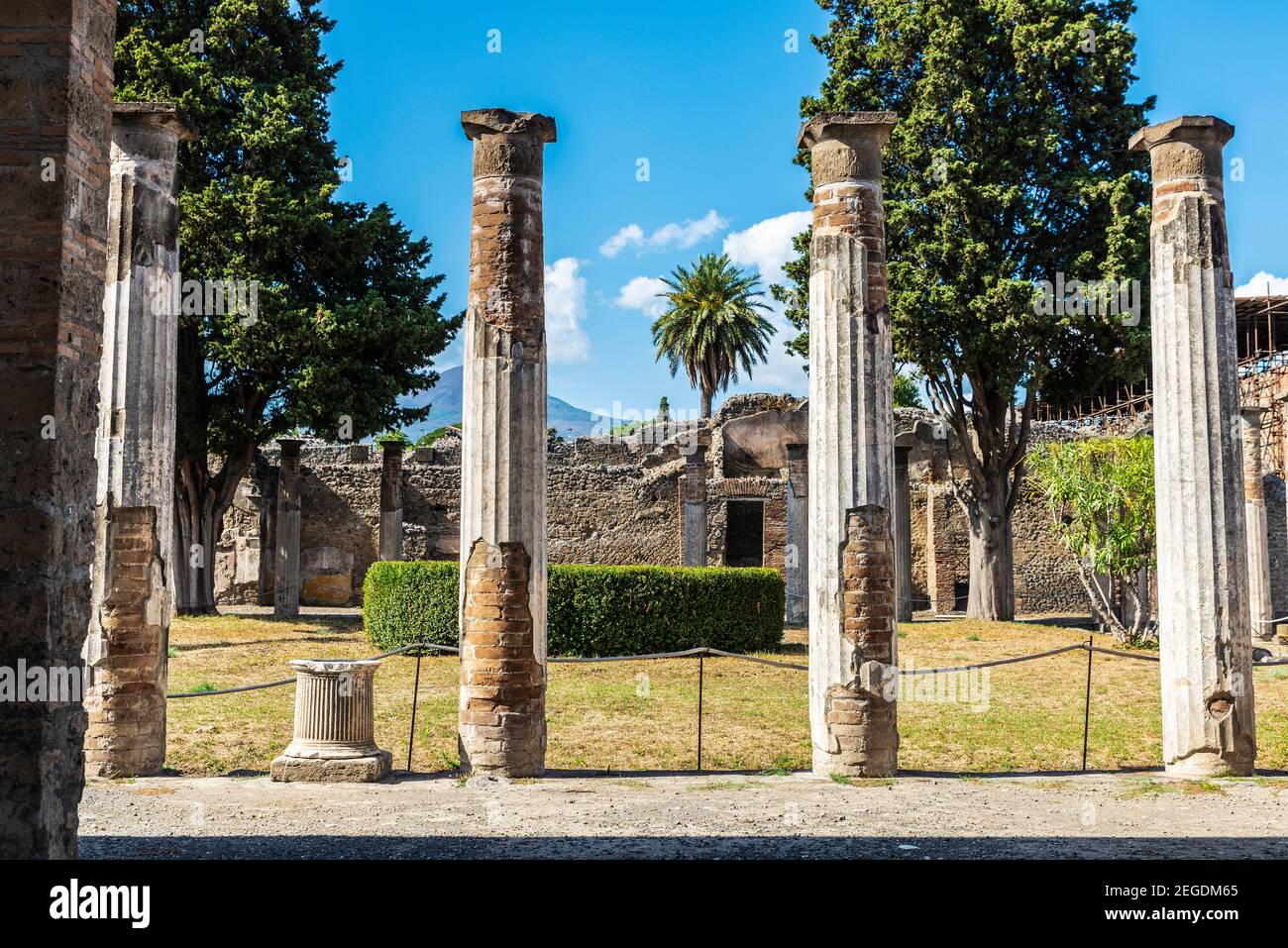 Yard of an old house or palace in the roman ruins of the ancient ...