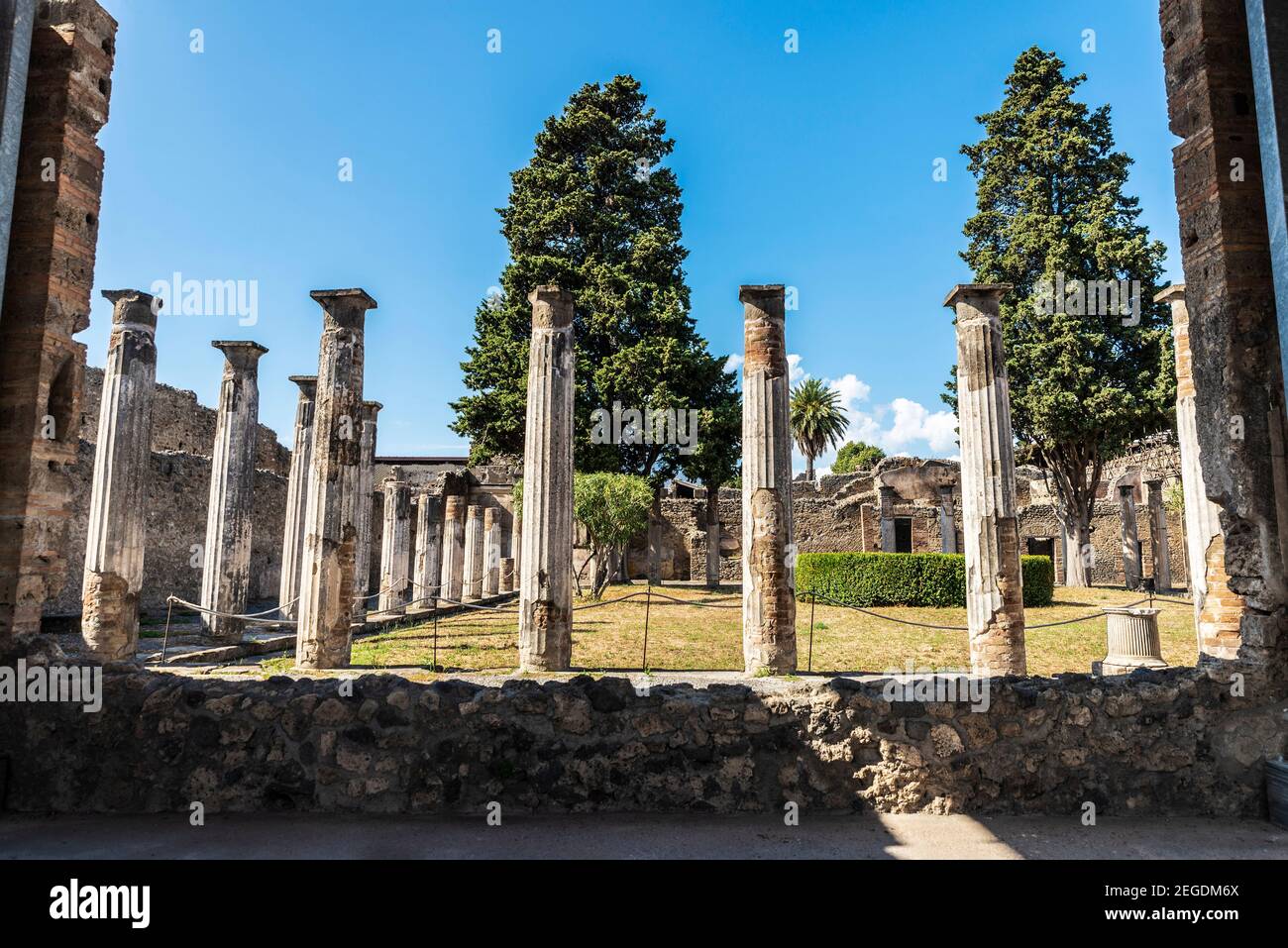 Yard of an old house or palace in the roman ruins of the ancient ...