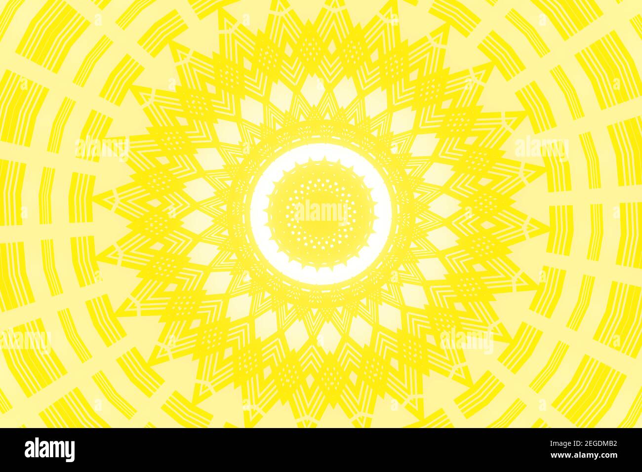Illustration of yellow mandala art Stock Photo - Alamy
