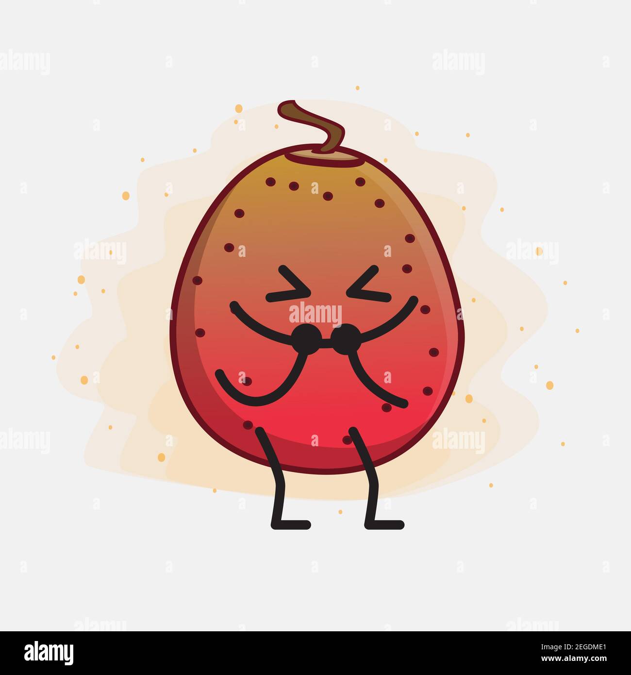 Vector Illustration of Indian Fig Character with cute face, simple ...
