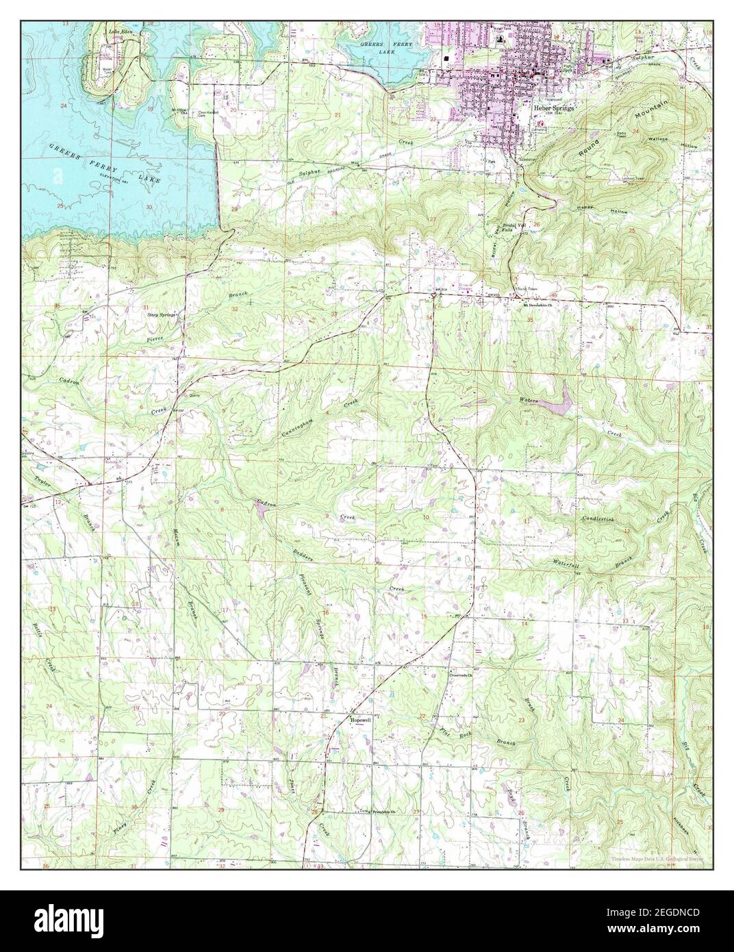 Heber Springs, Arkansas, map 1989, 1:24000, United States of America by ...
