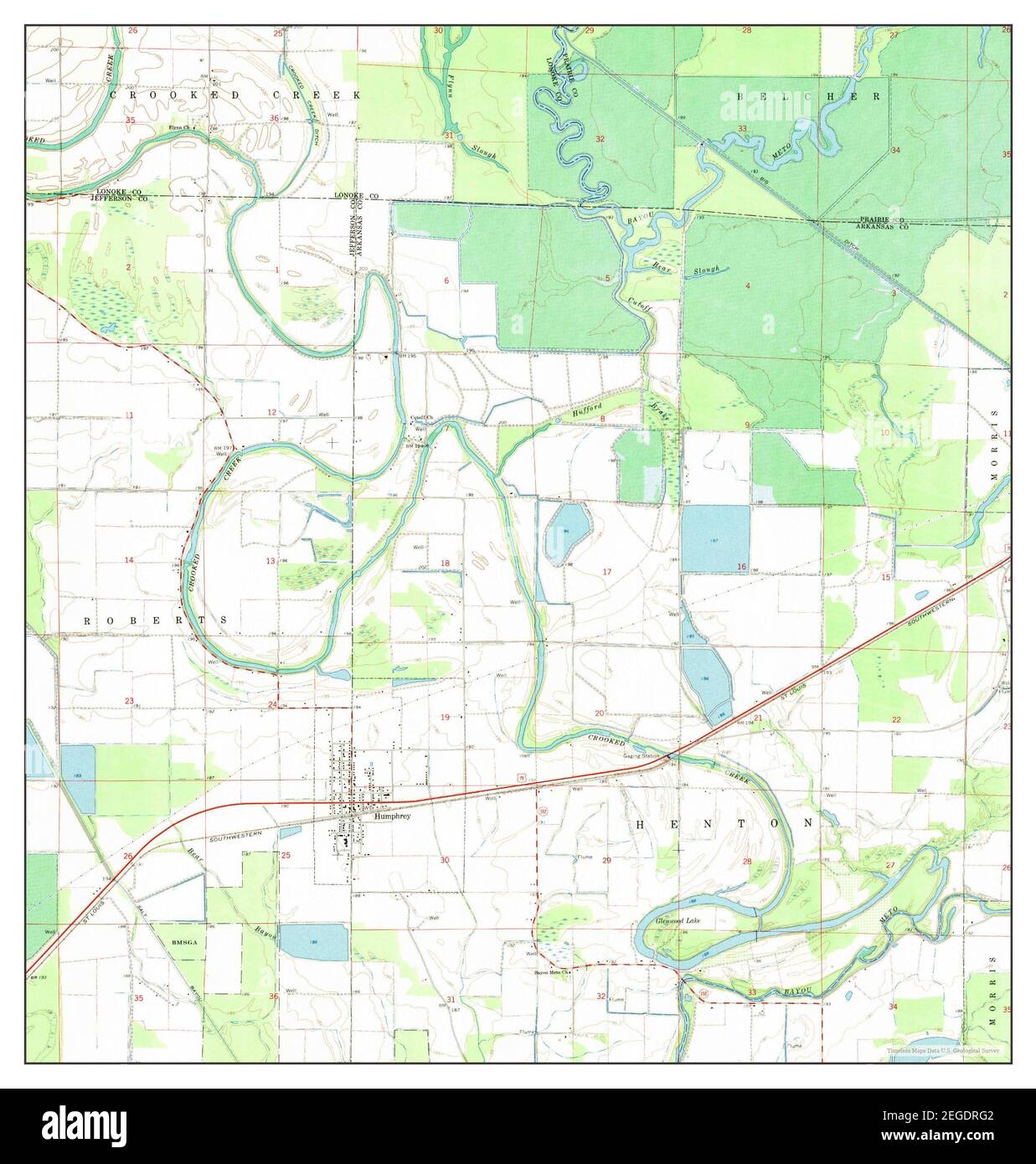 Humphrey, Arkansas, map 1967, 1:24000, United States of America by ...