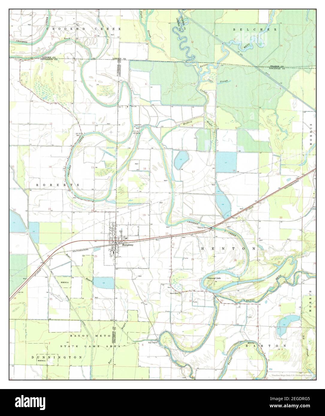 Humphrey, Arkansas, map 1967, 1:24000, United States of America by ...