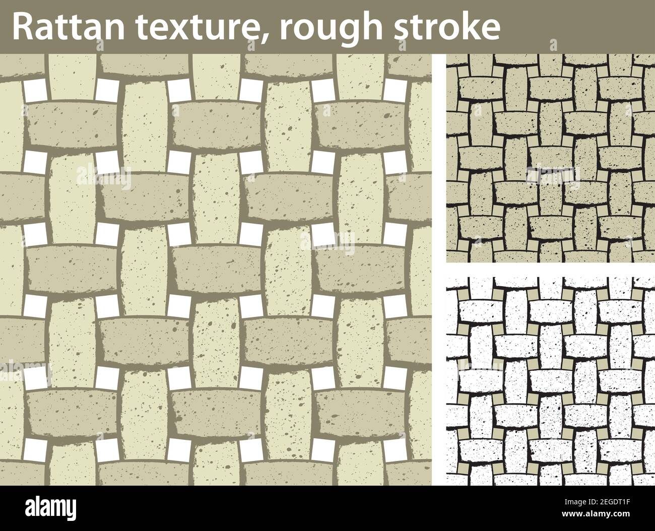 Three different versions of a seamless pattern fill with a rattan ...