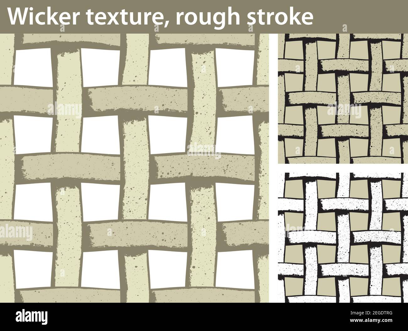 Three different versions of a seamless pattern fill with a wicker ...