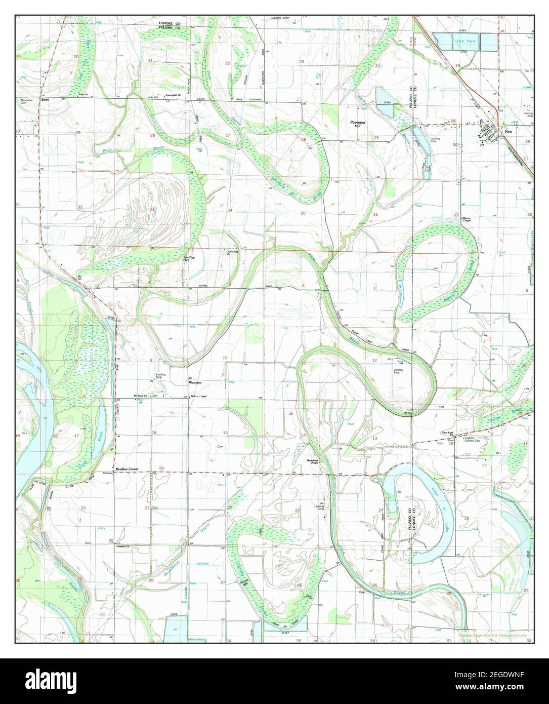 Keo, Arkansas, map 1987, 1:24000, United States of America by Timeless ...