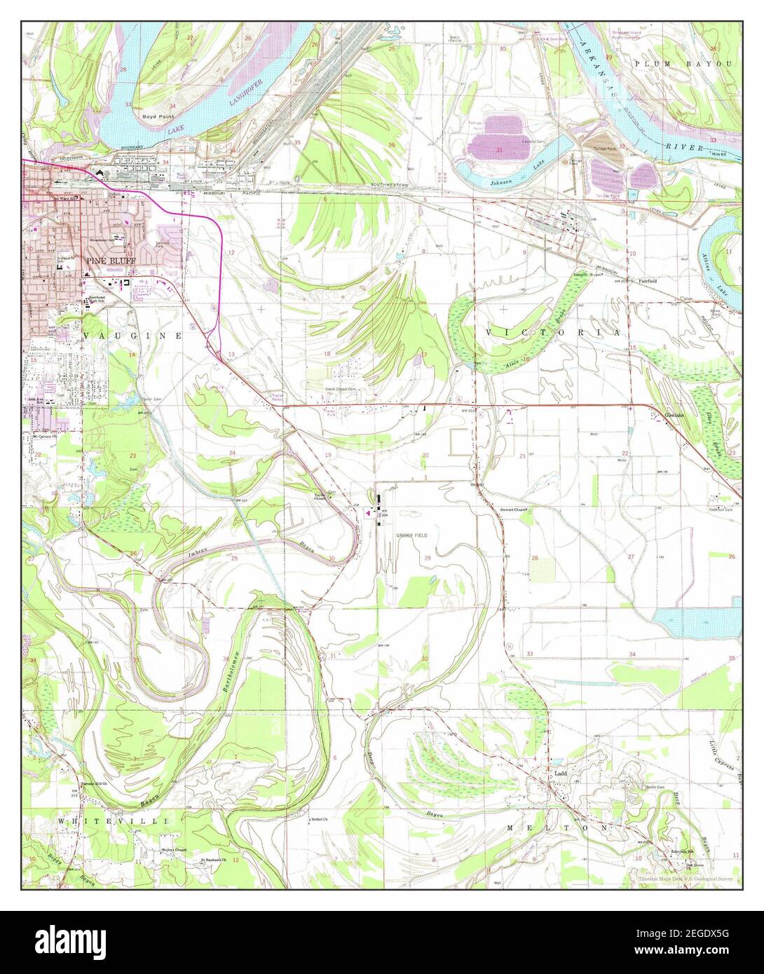 Ladd, Arkansas, map 1964, 1:24000, United States of America by Timeless ...