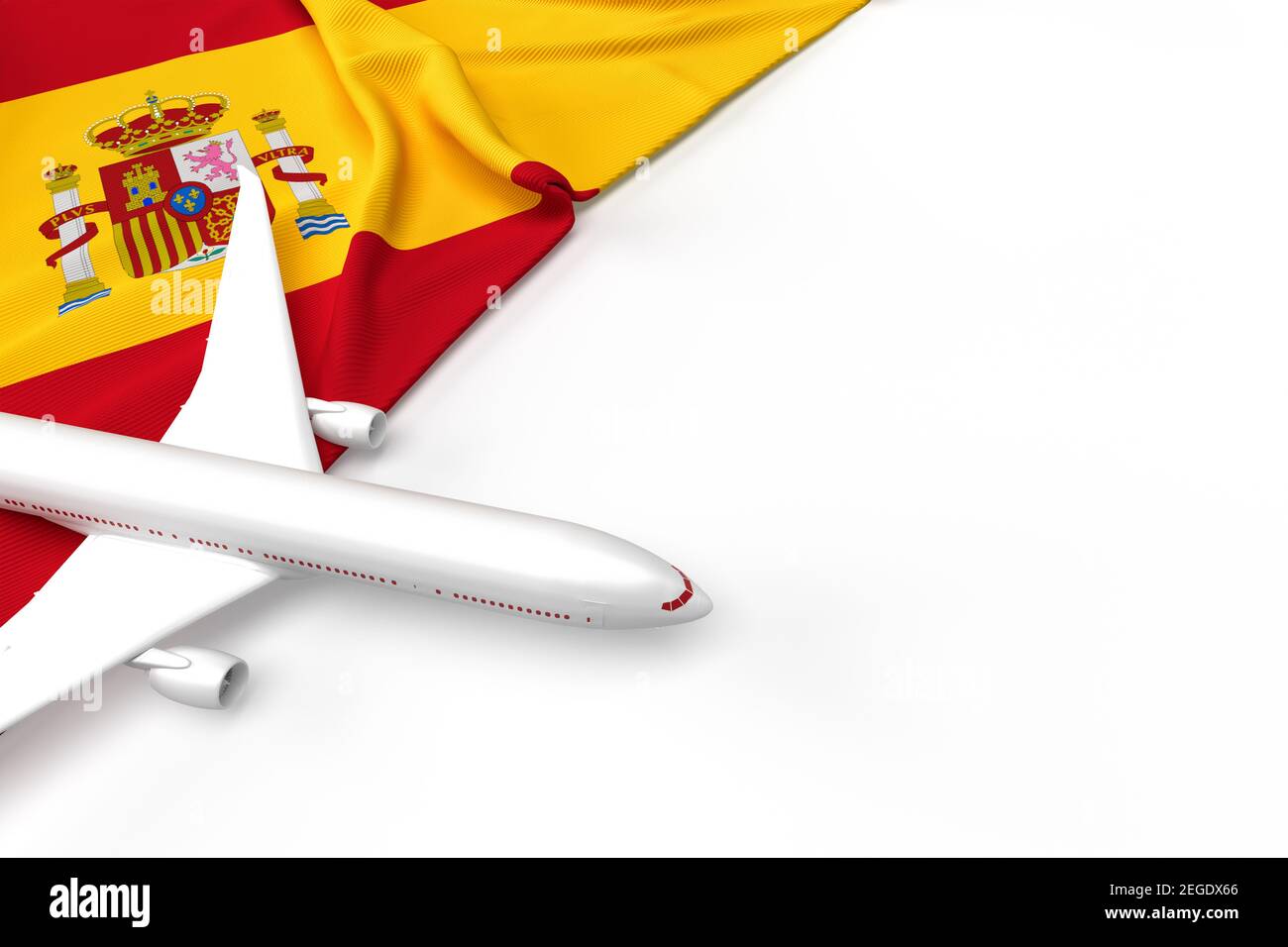 Passenger airplane and flag of Spain. 3D illustration Stock Photo - Alamy
