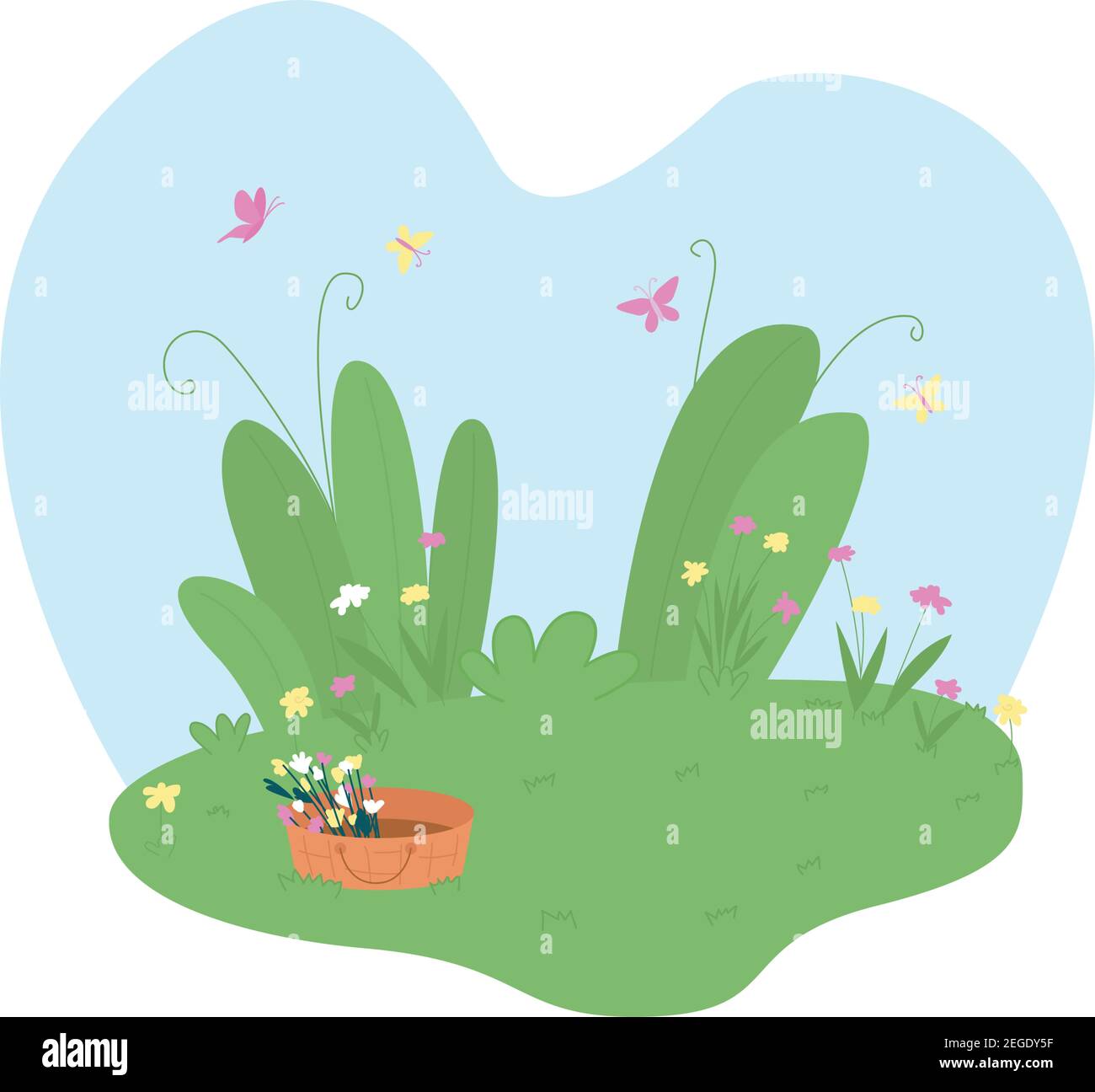 Spring garden 2D vector web banner, poster Stock Vector Image & Art - Alamy