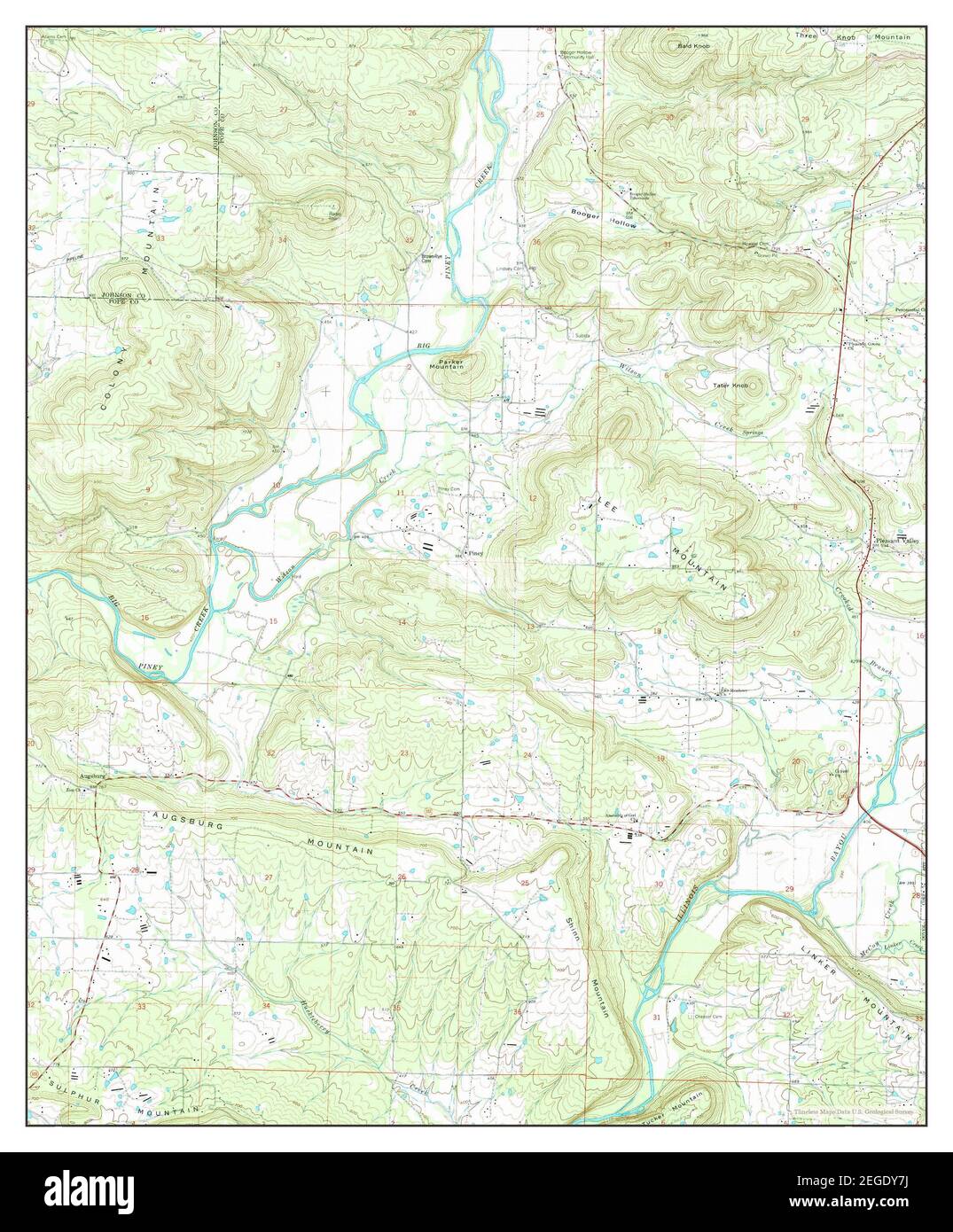 Lee Mountain, Arkansas, map 1993, 1:24000, United States of America by ...